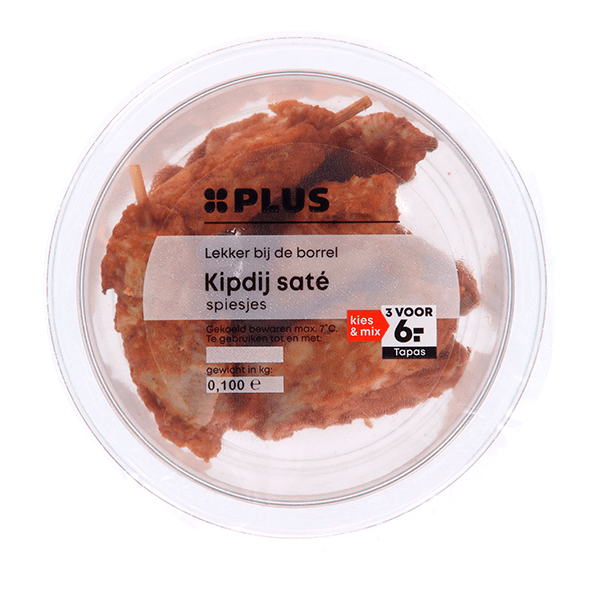 PLUS Kipdij saté spiesjes Per Kuipje 100 g