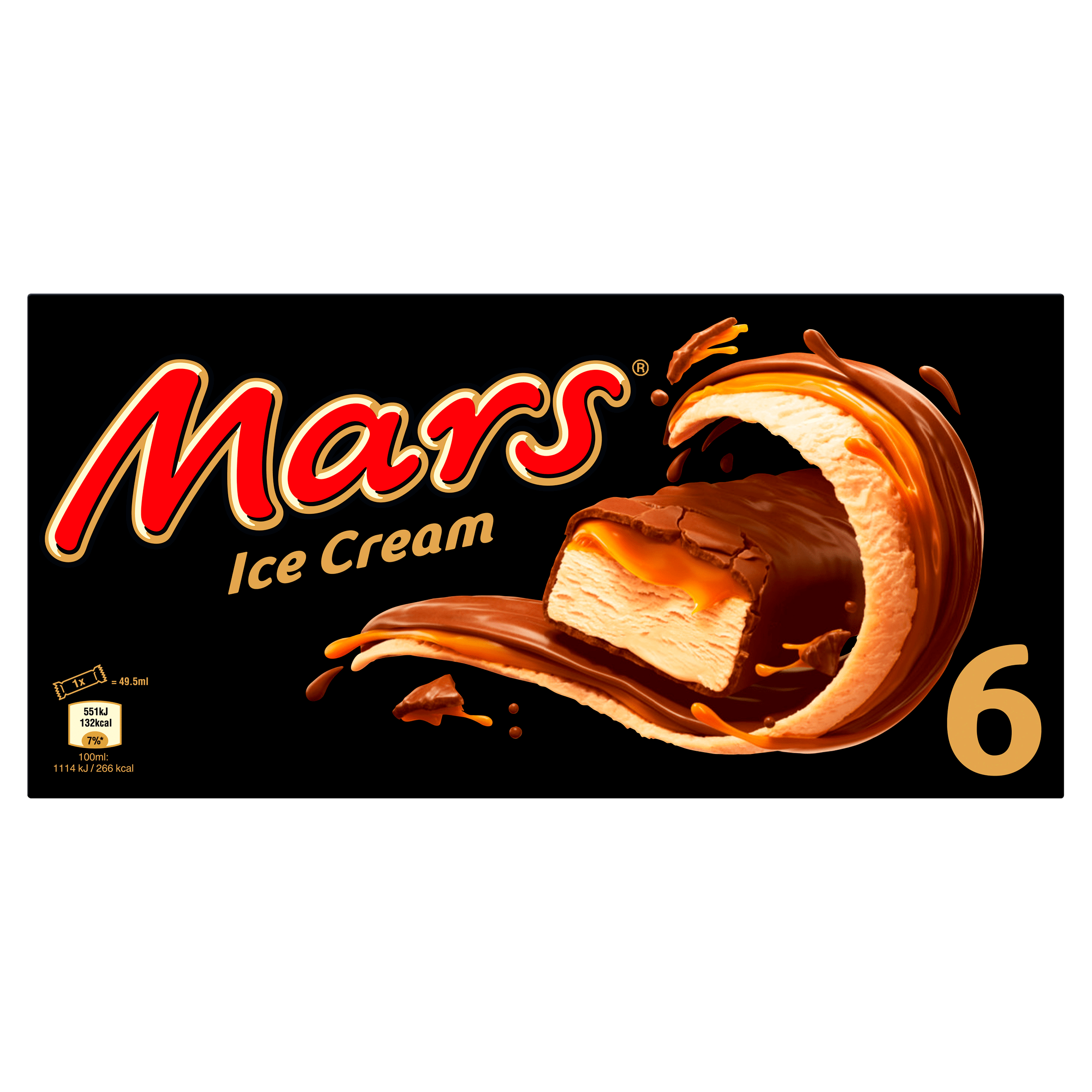 Mars Melk chocolade karamel ijsjes Per Doos 6 st