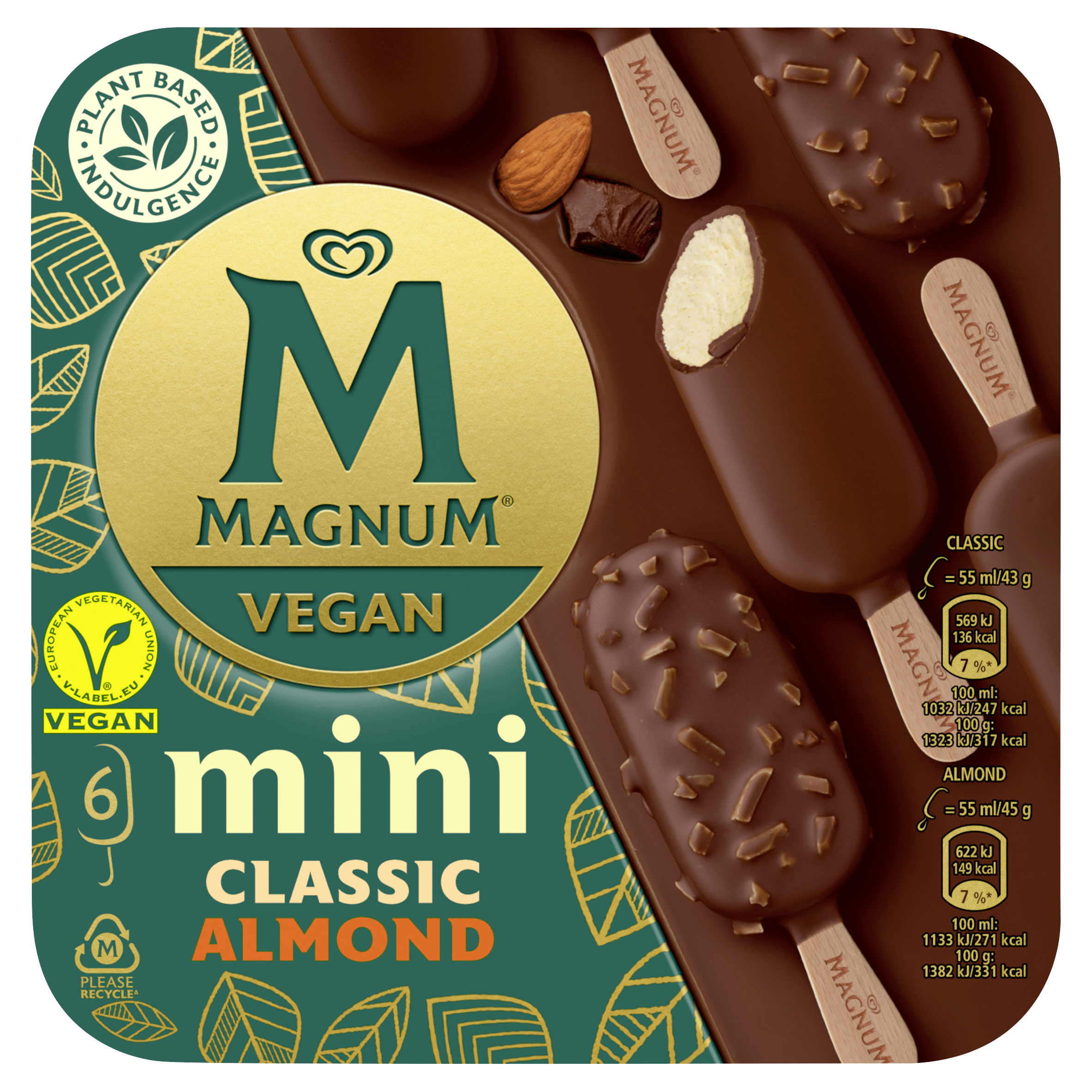 Magnum Mini classic & almond vegan Per Doos 6 st