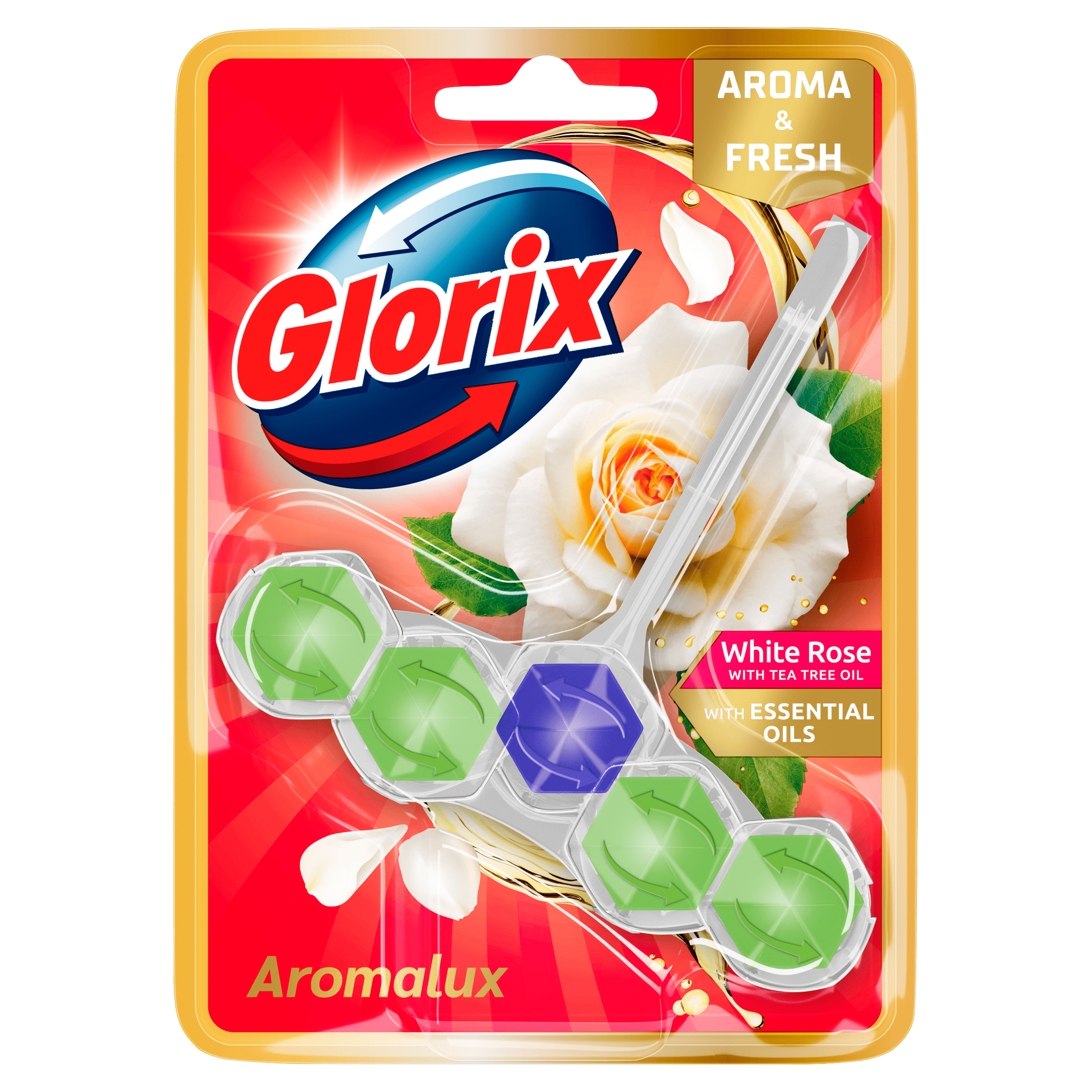 Glorix Toiletblok aroma lux white roses Per Pak 1 st