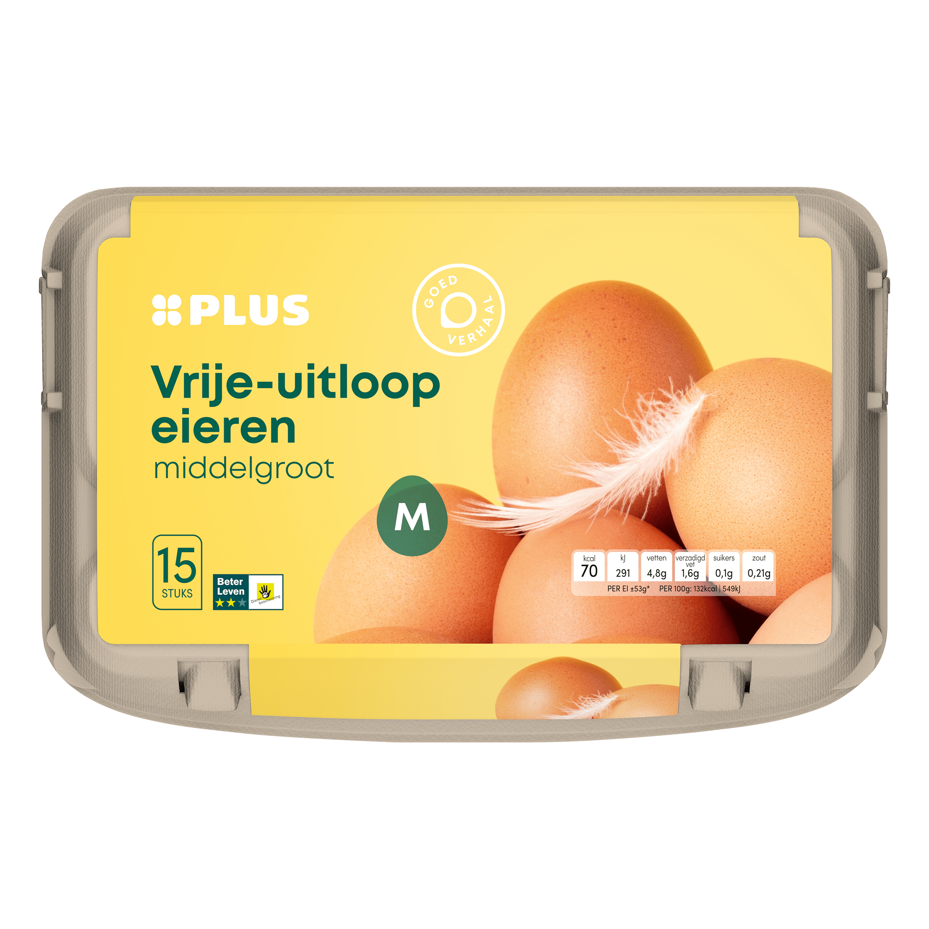 PLUS Vrije uitloop eieren Middelgroot Per Doos 15 st