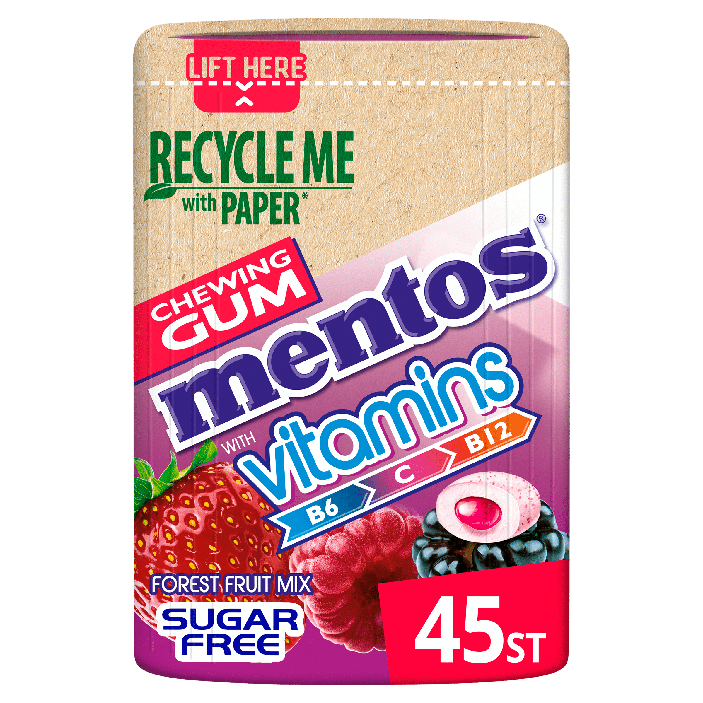 Mentos Gum Forest fruit mix Per Pot 45 st