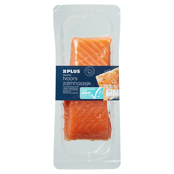 PLUS Zalmhaasje gerookt Per Tray 150 g