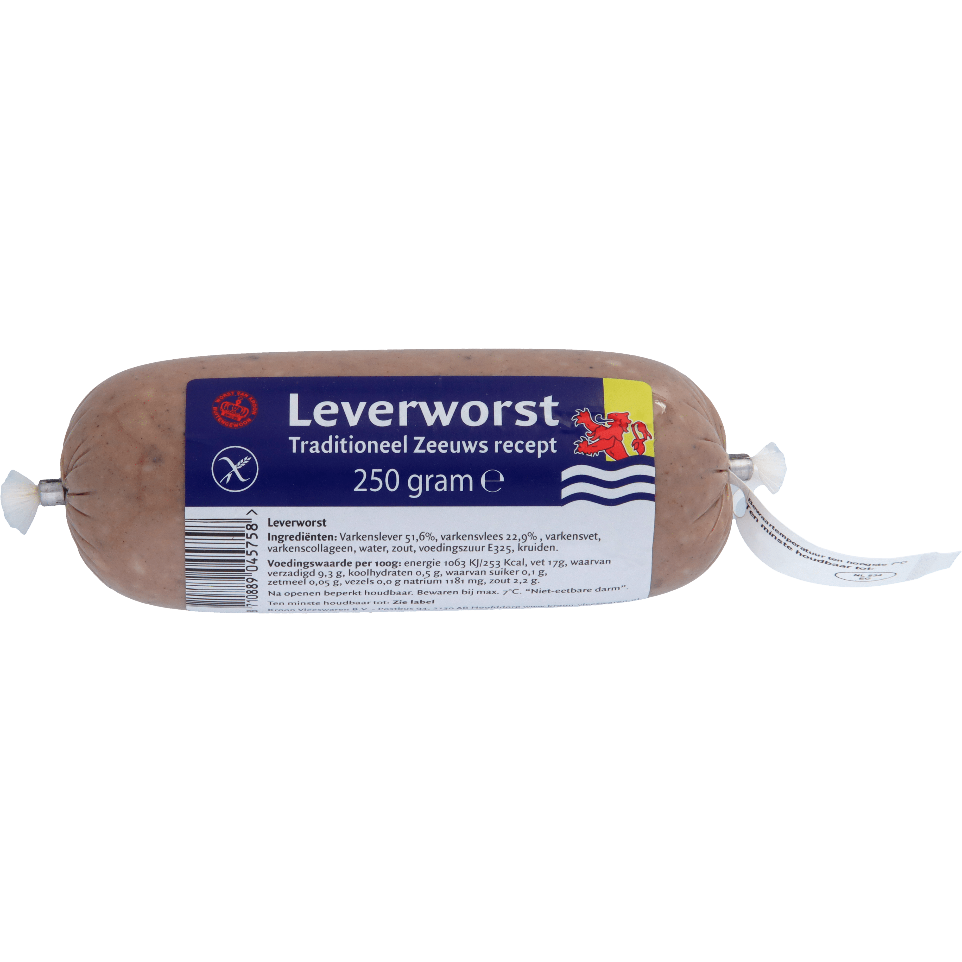 Kroon Zeeuwse leverworst Per Krimp 250 g