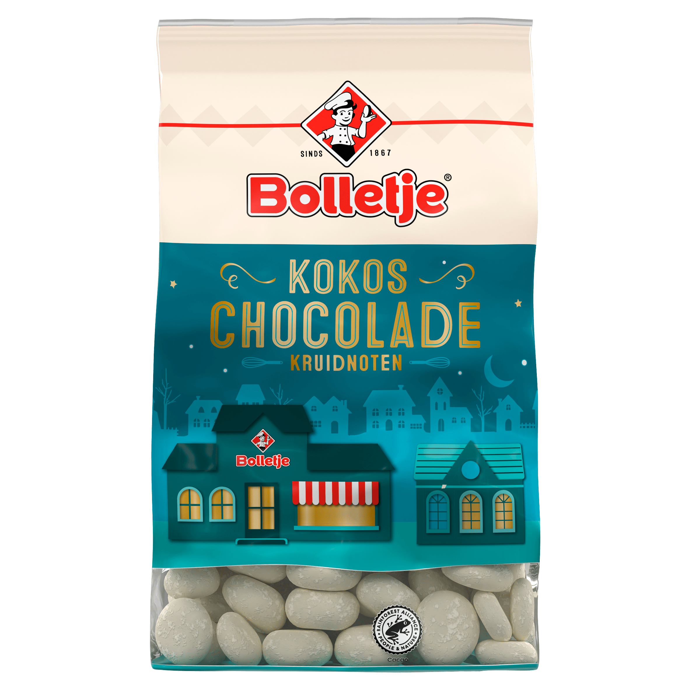 Bolletje Kruidnoten chocolade kokos Per Zak 250 g Bolletje Kruidnoten chocolade kokos Per Zak 250 g