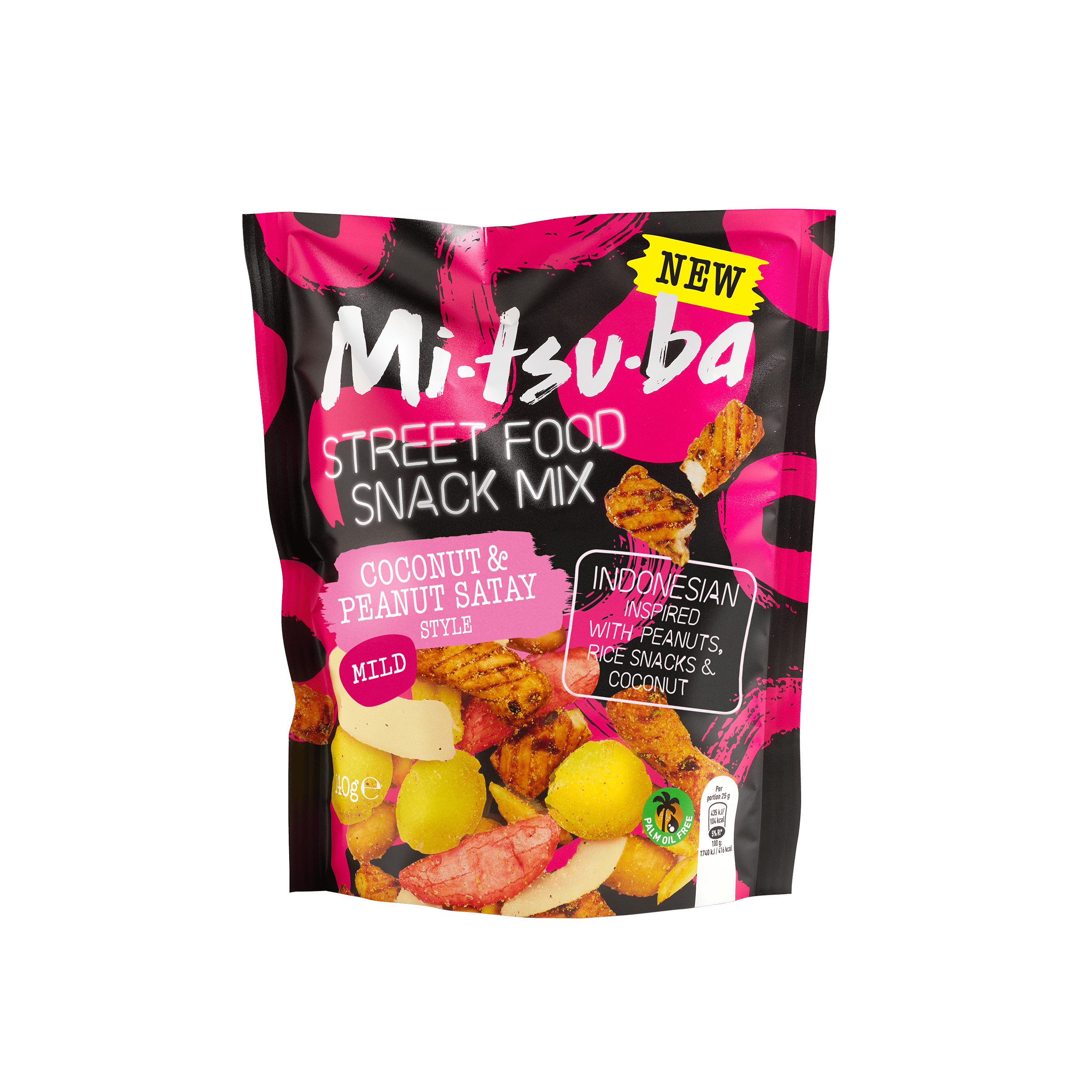 Mitsuba Street food snackmix coconut & peanut Per Zakje 140 g
