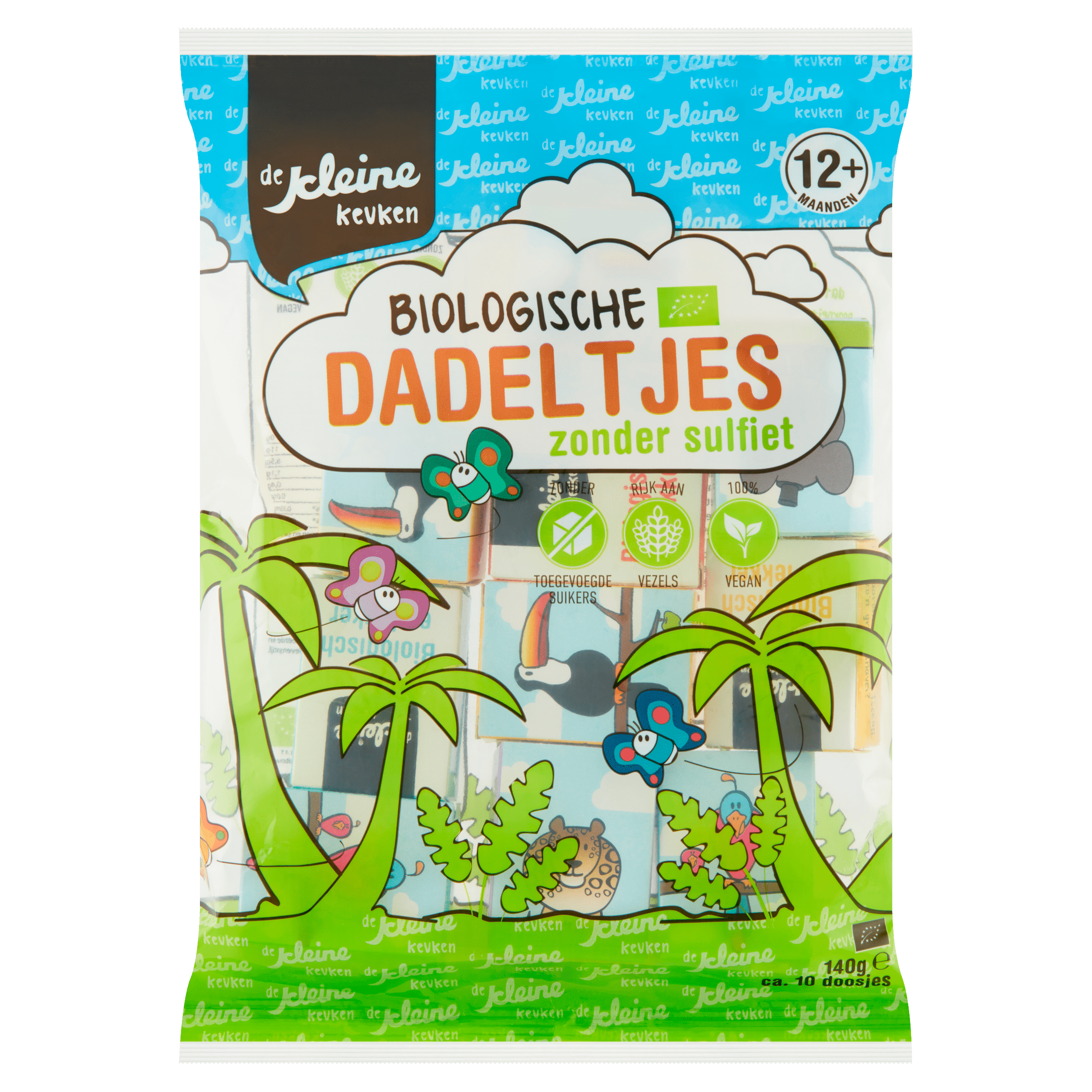 De Kleine Keuken Biologische dadeltjes 12+ Per Zakje 140 g