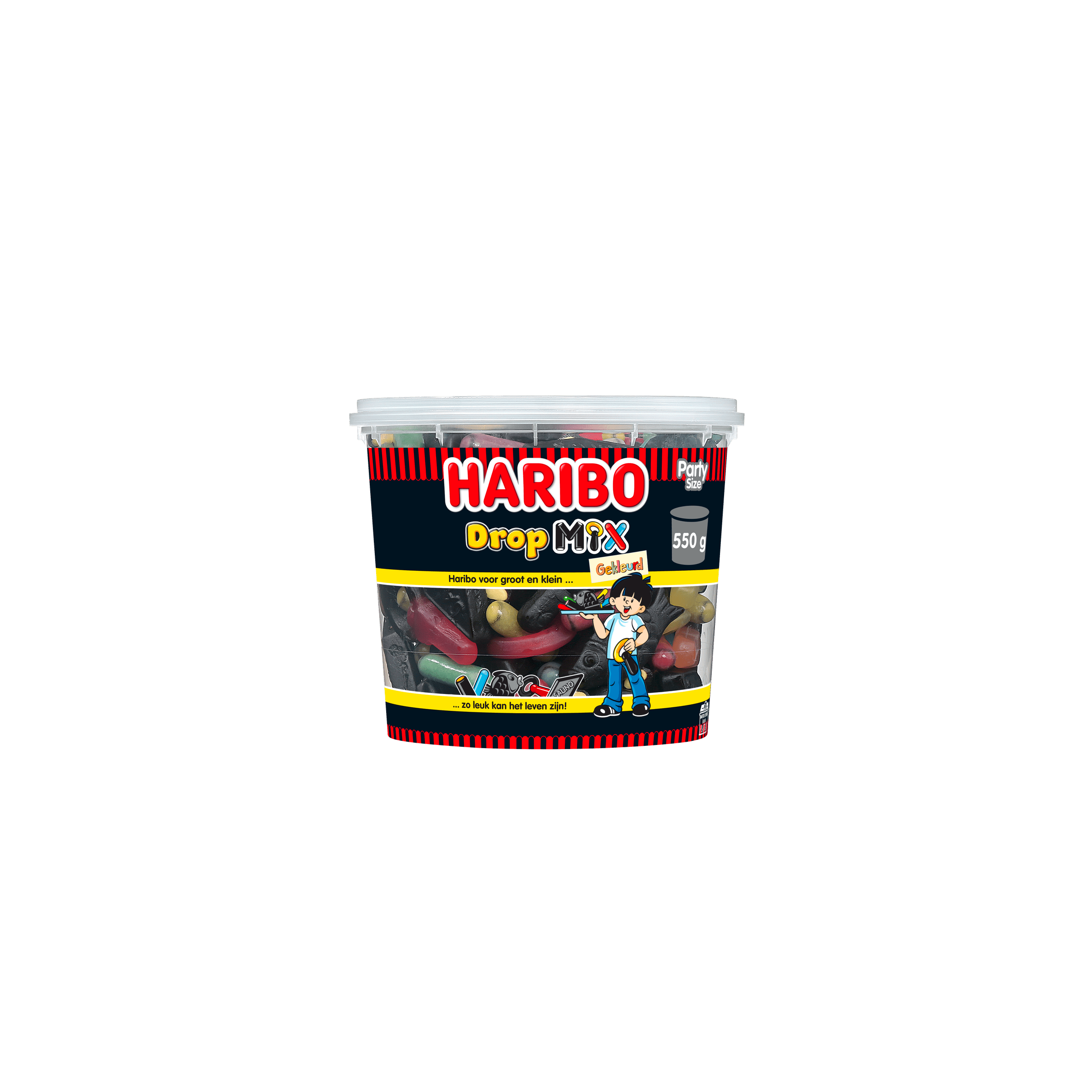 Haribo Dropmix gekleurd silo Per Kuipje 550 g