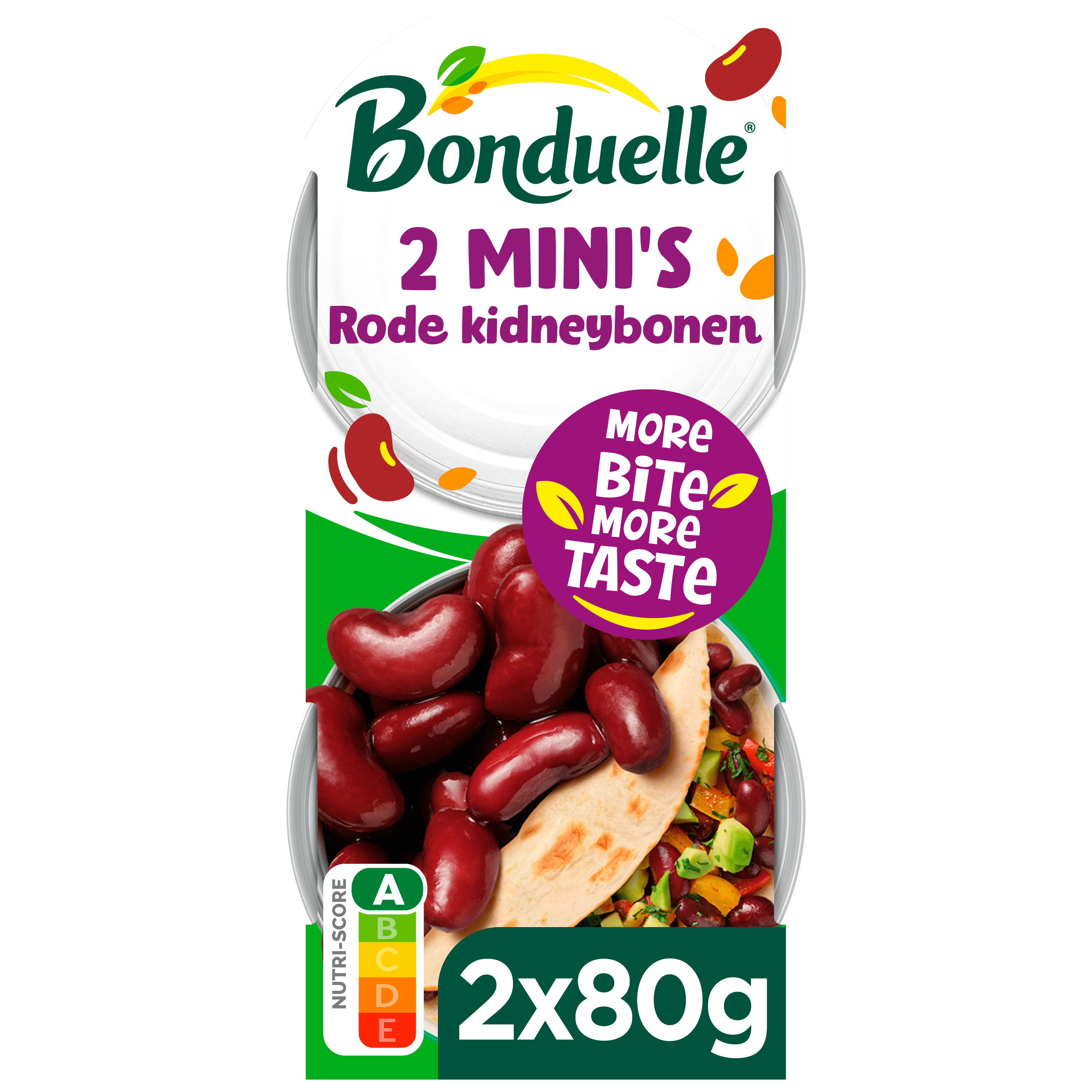 Bonduelle Rode kidneybonen 2 mini's Per Krimp 160 g - PLUS