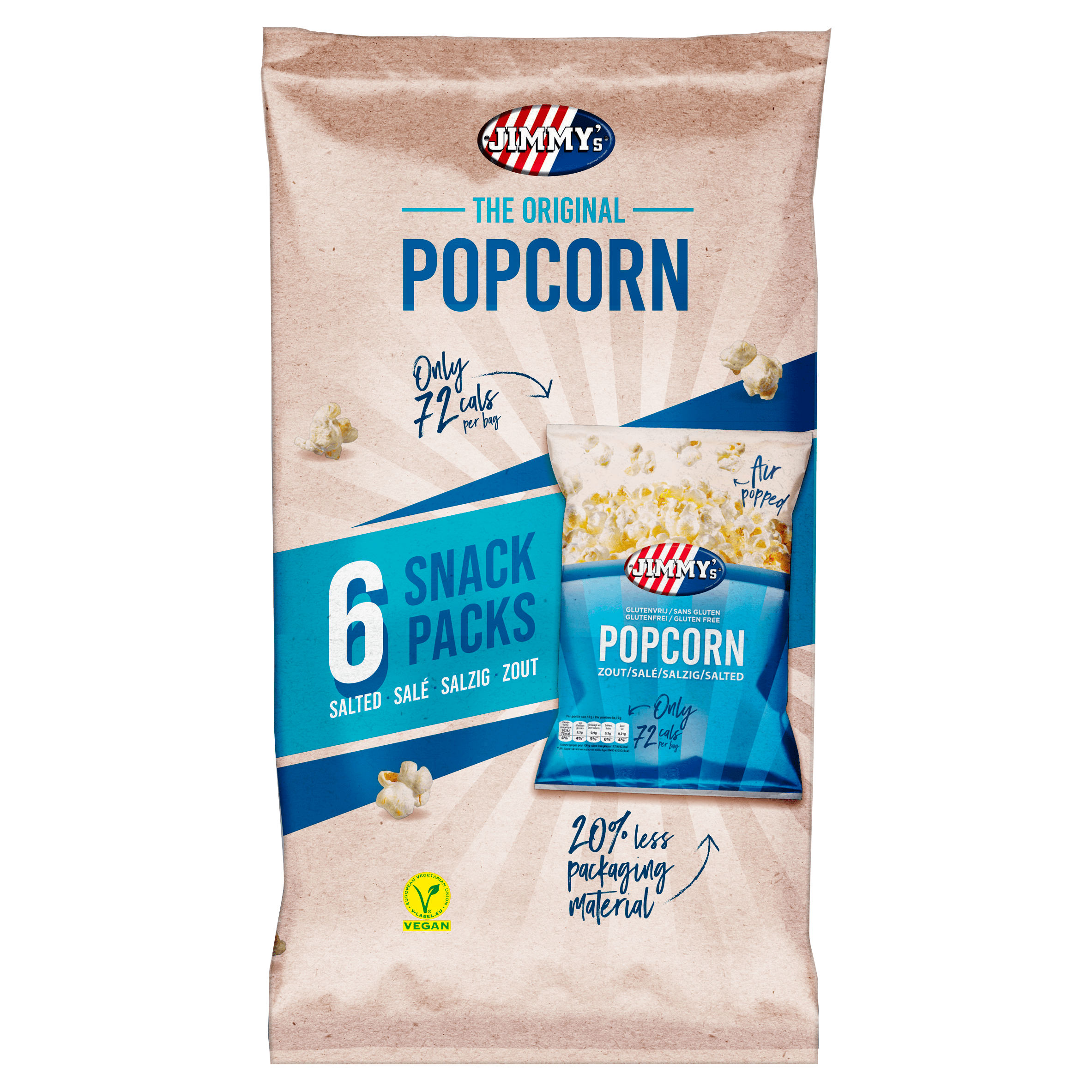 Jimmy's Popcorn Zout multipack Per Zak 102 g