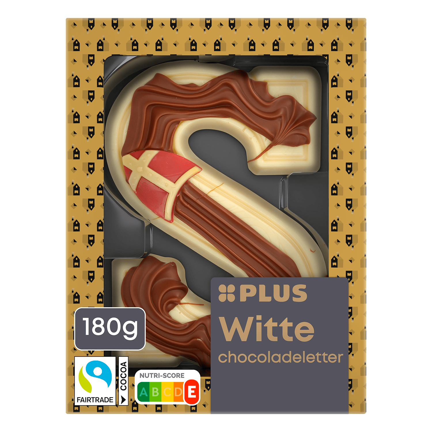 PLUS Chocoladeletter Wit Swirl Fairtrade Per Doos 180 g