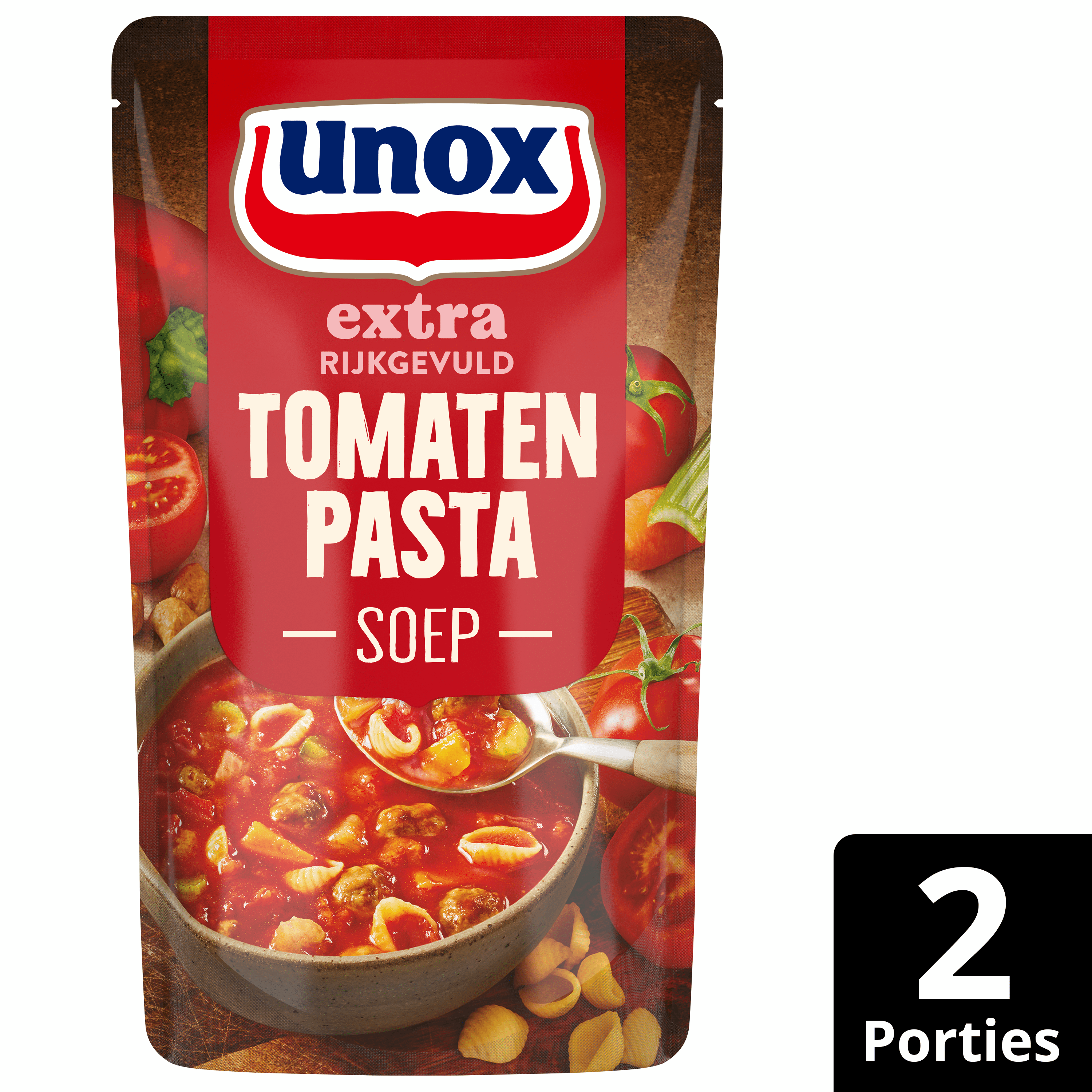 Unox Soep in zak rijkgevuld tomaten pasta Per Stazak 570 ml