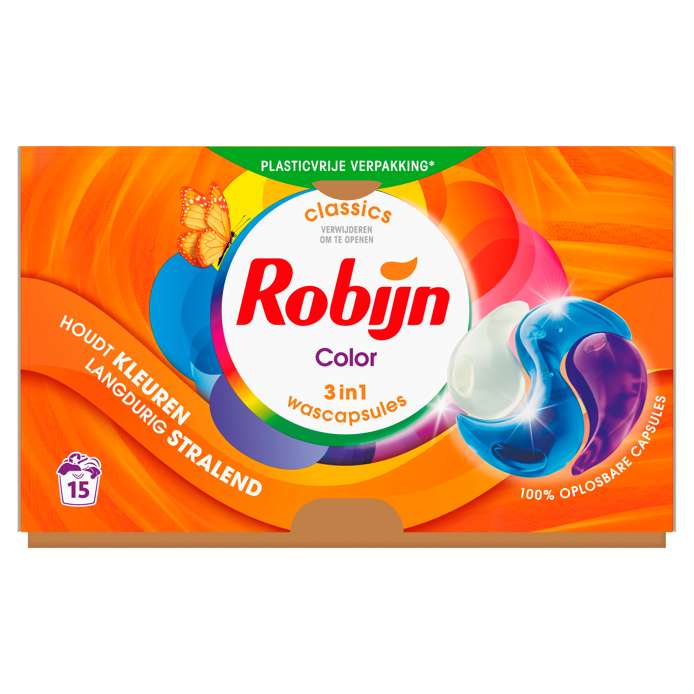 Robijn 3-in-1 classics capsules color Per Beker 15 st