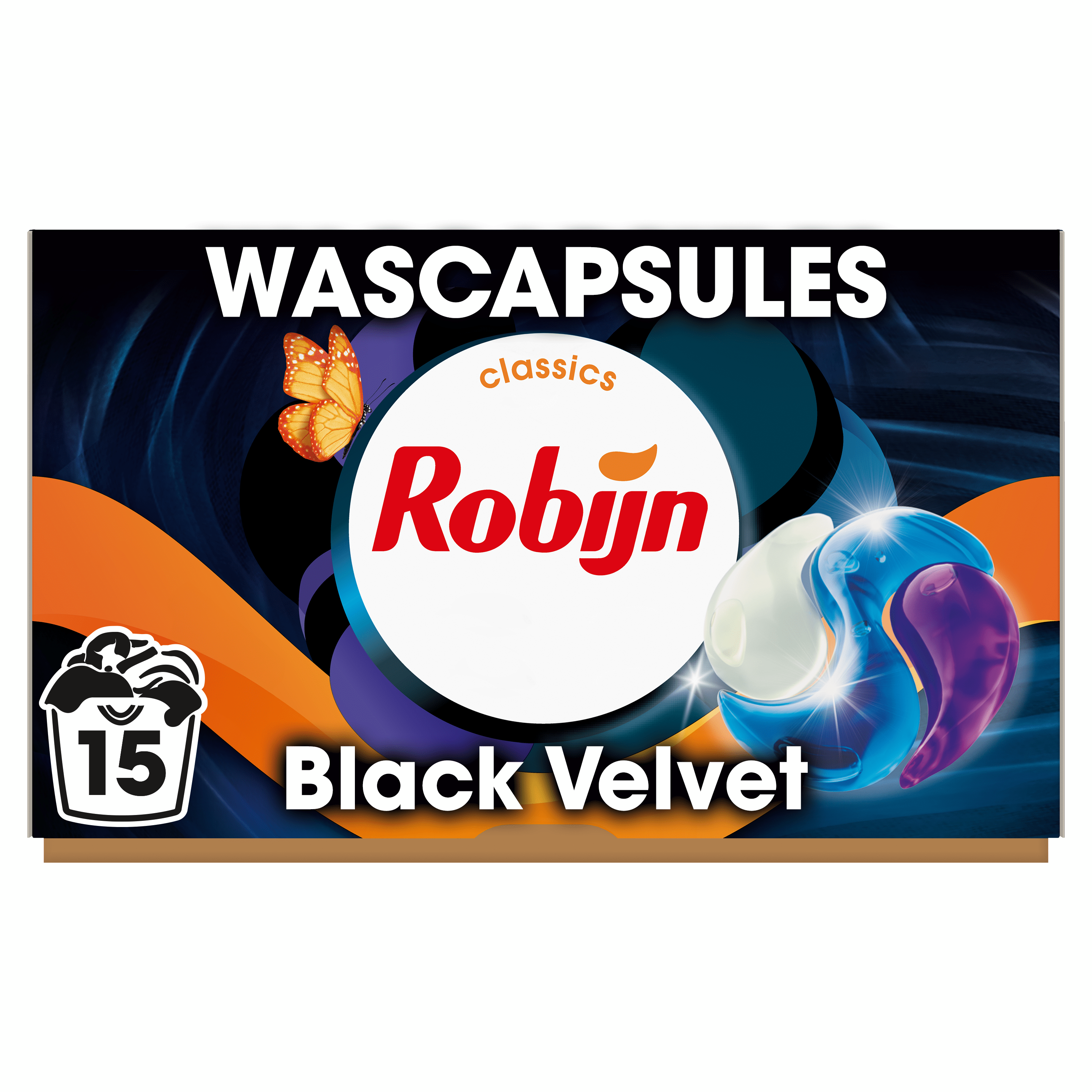 Robijn 3-in-1 classics capsules black velvet Per Beker 15 st