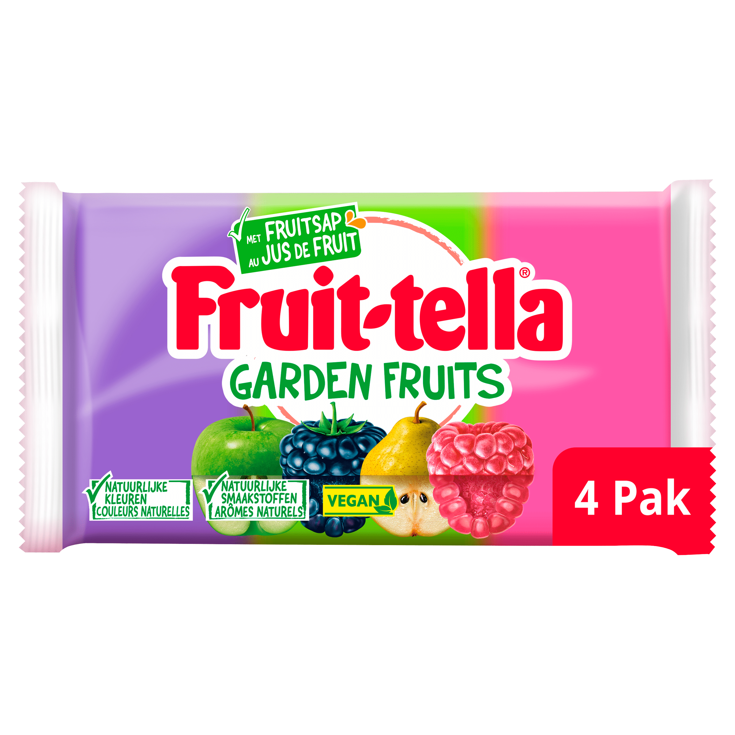 Fruittella Garden fruits vegan 4-pack Per Pak 164 g