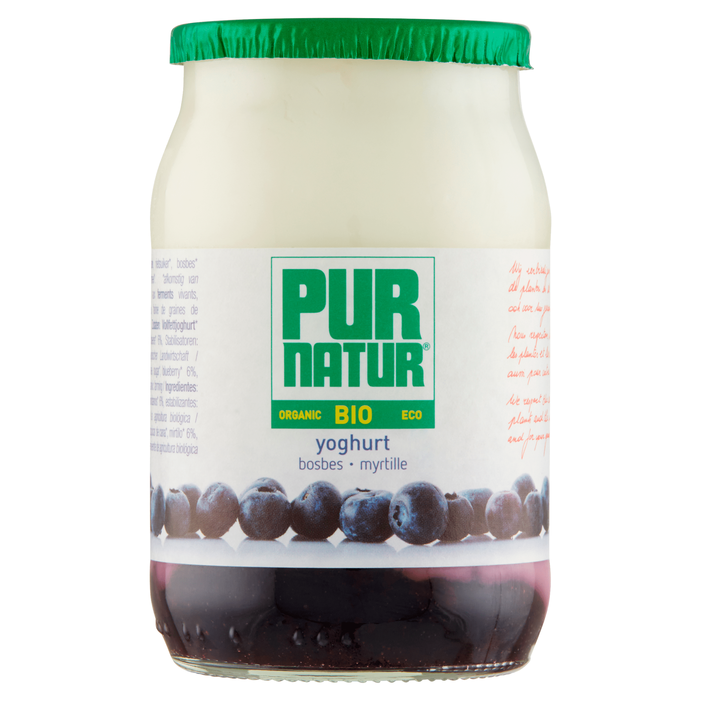 Pur Natur Biologische yoghurt bosbessen Per Pot 150 g