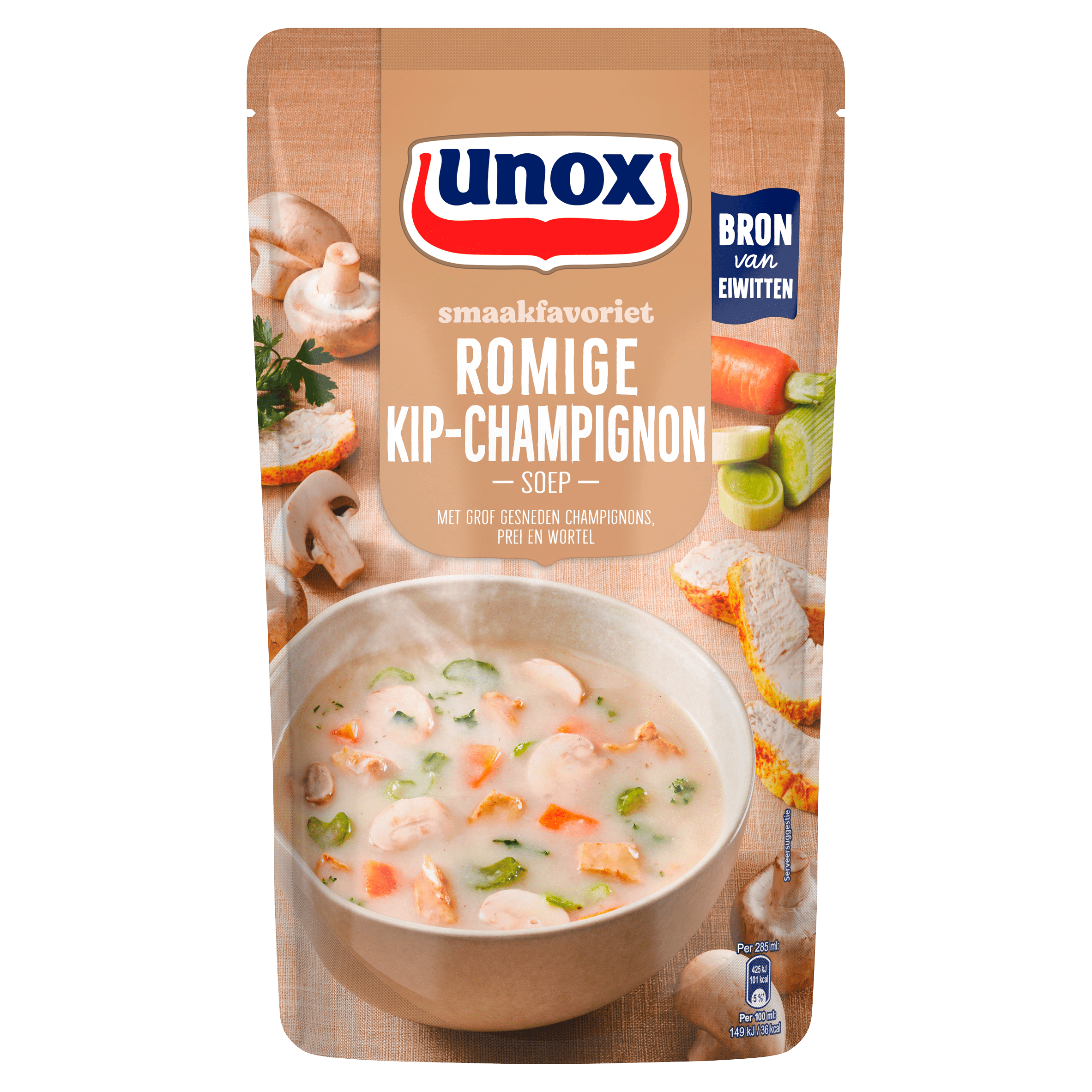 Unox Soep In Zak Kip Champignonsoep Per Stazak 570 ml