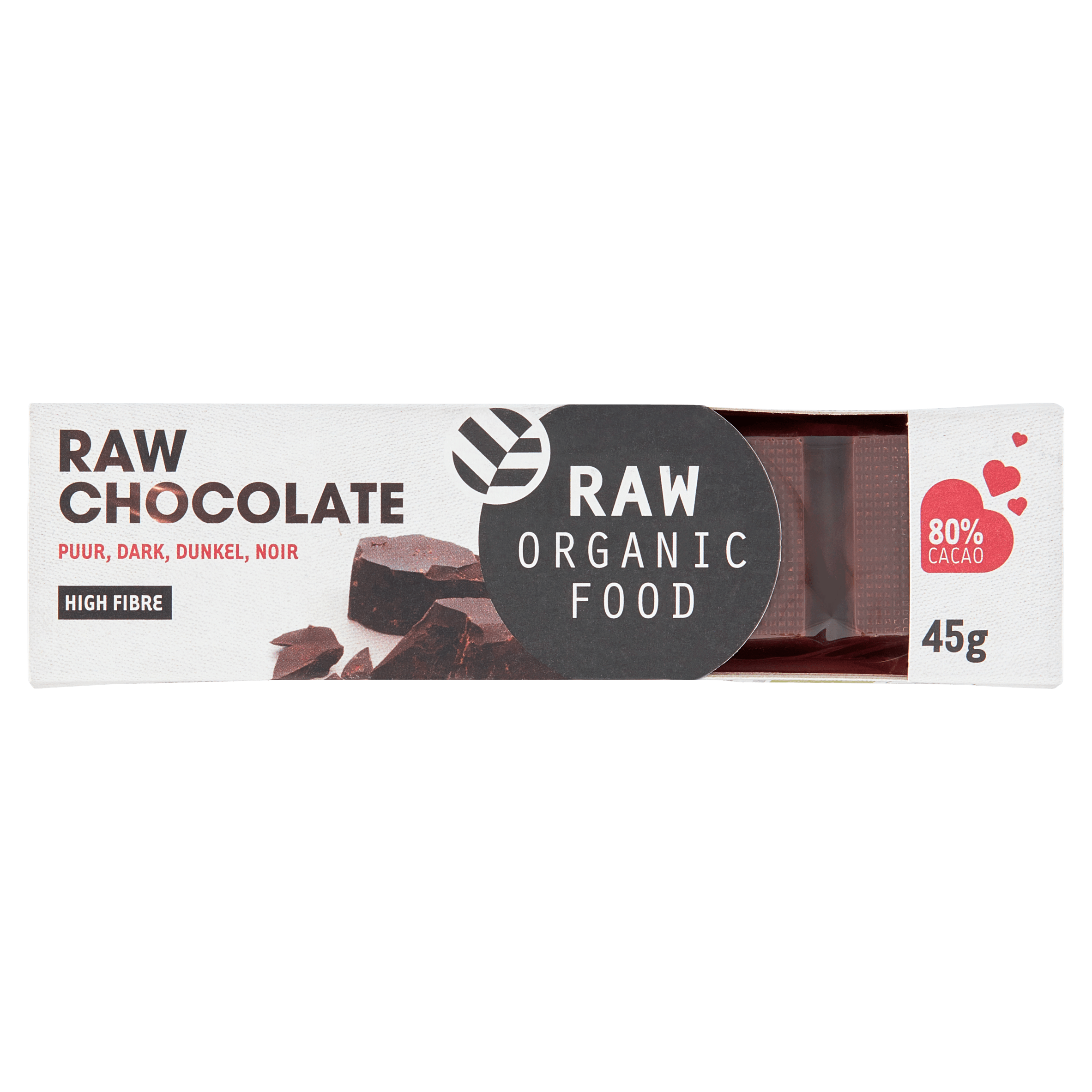 Raw Organic Food Choco reep puur bio Per Krimp 45 g
