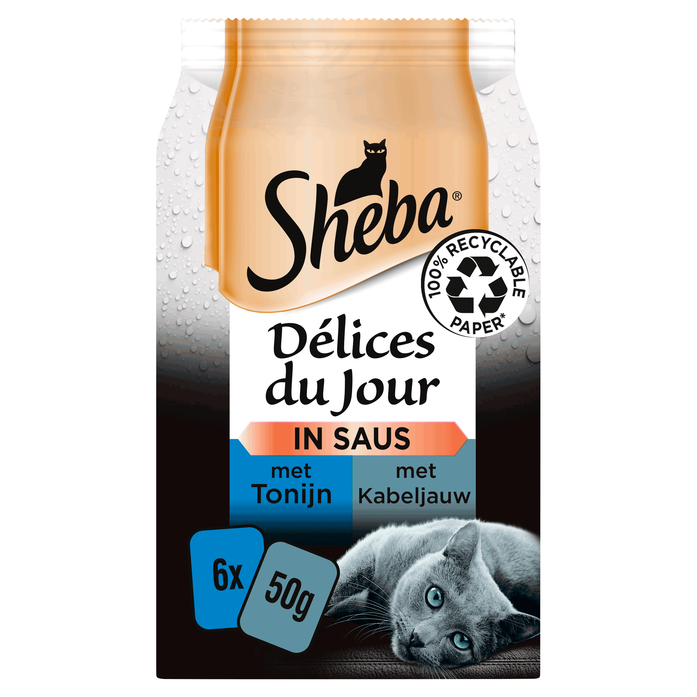 Sheba Délices du Jour Tonijn saus Per Pak 300 g