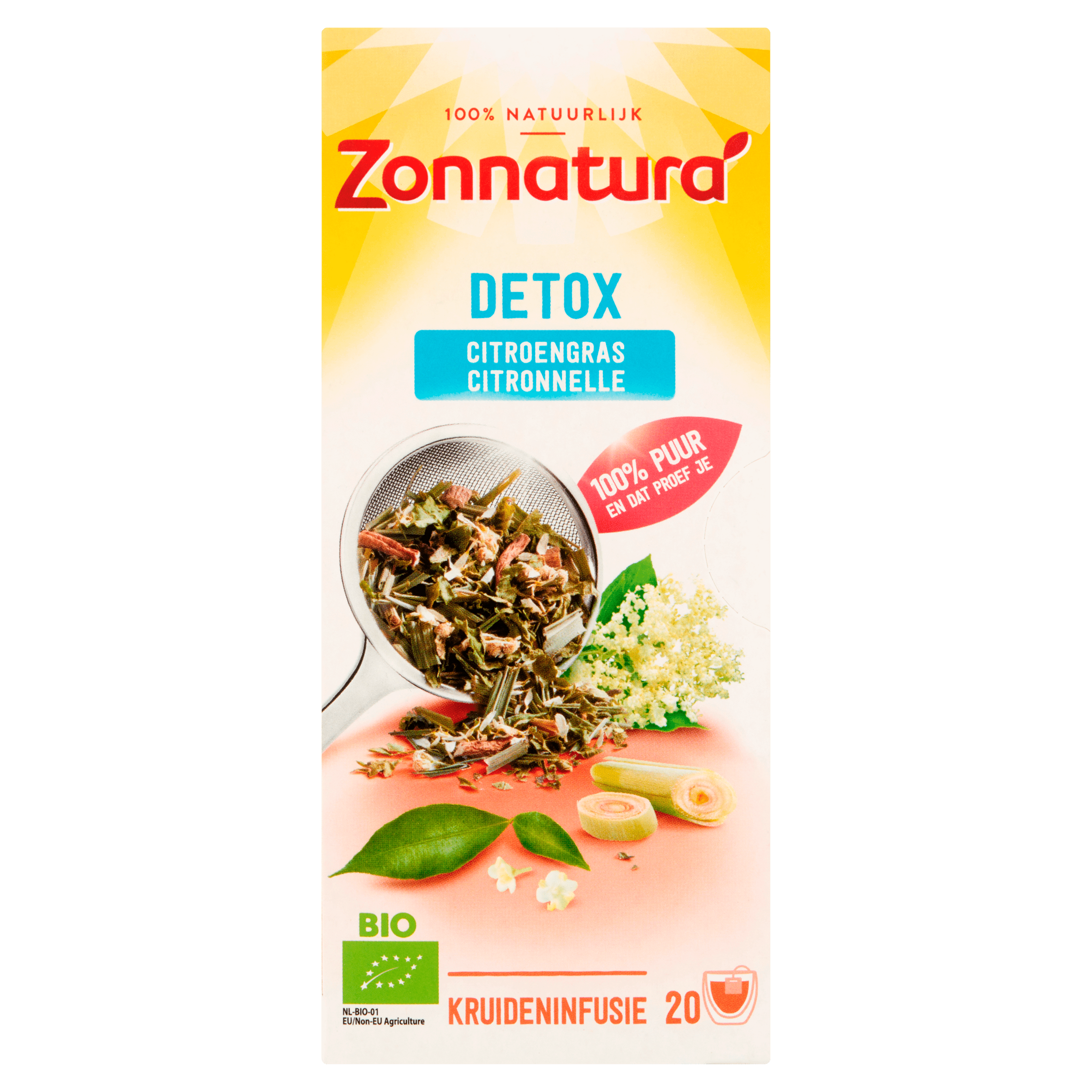 Zonnatura Thee citroengras detox bio Per Doos 20 st