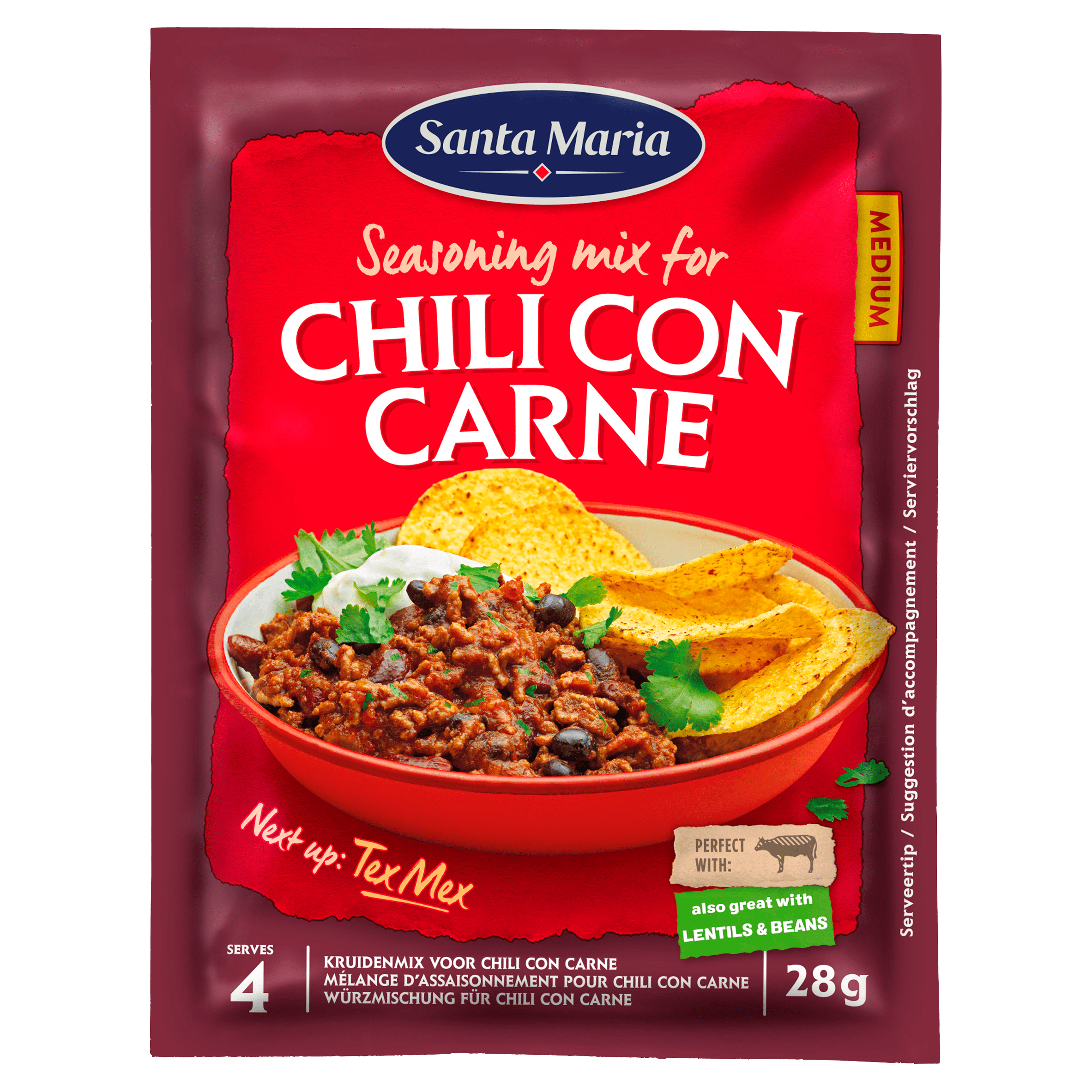 Santa maria Chili con carne kruidenmix zak 28 gram Per Zak 28 g