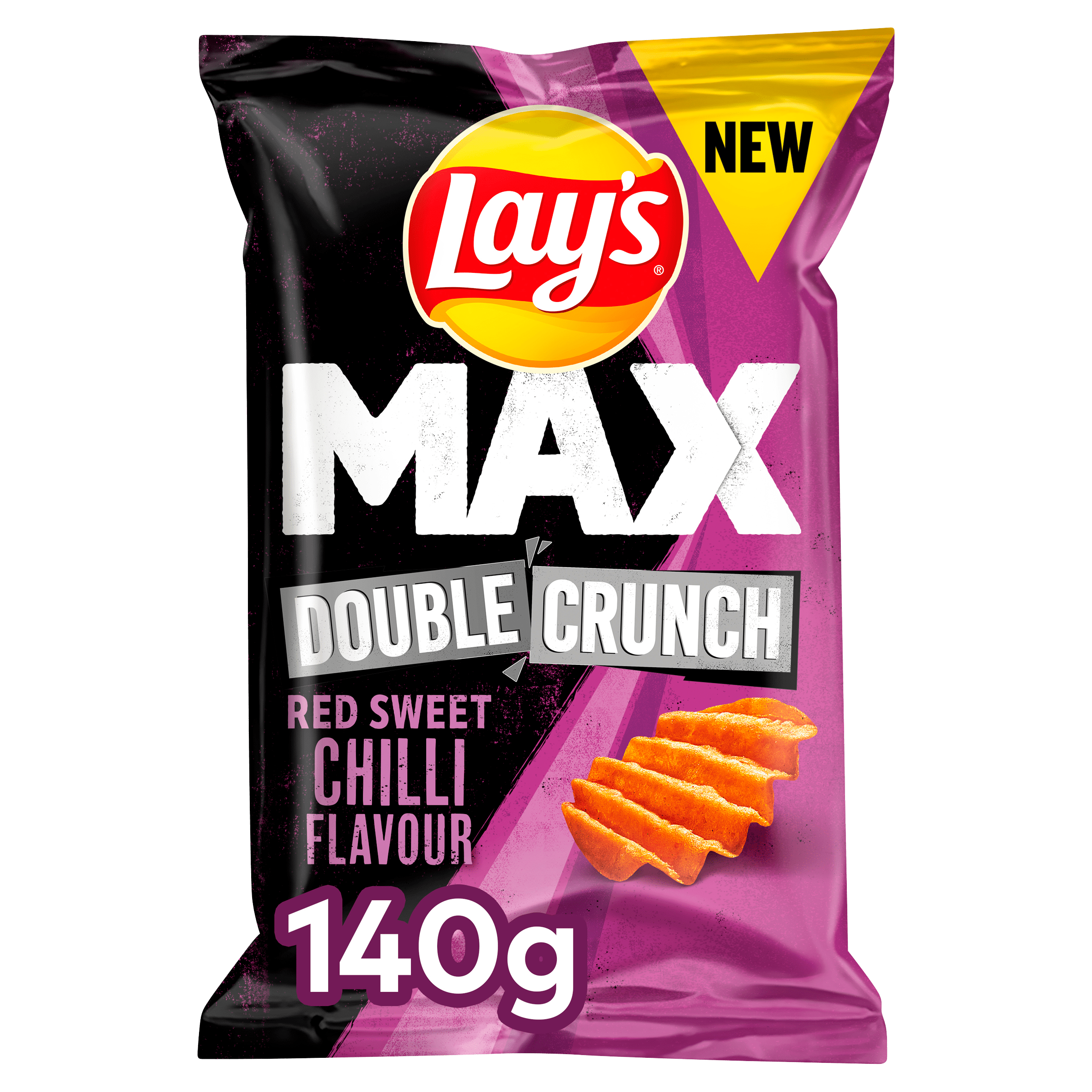 Lays Max Double Crunch Red Sweet Chili Per Zak 140 g