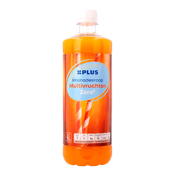PLUS Limonadesiroop multivruchten zero Per Fles 750 ml