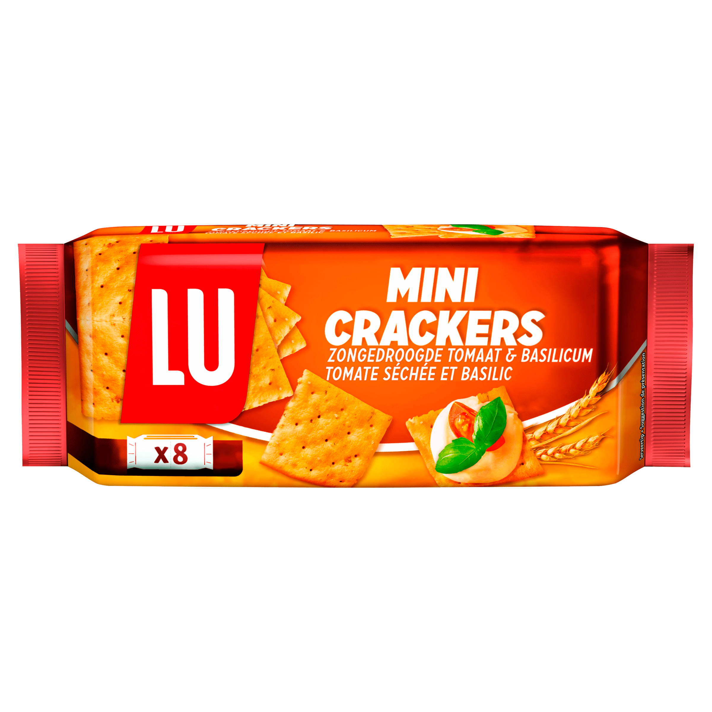 Lu Mini crackers zongedr tomaat&basilicum Per Pak 250 g