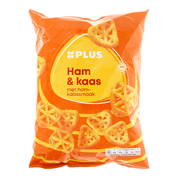 PLUS Chips Ham Kaas Per Zak 120 g