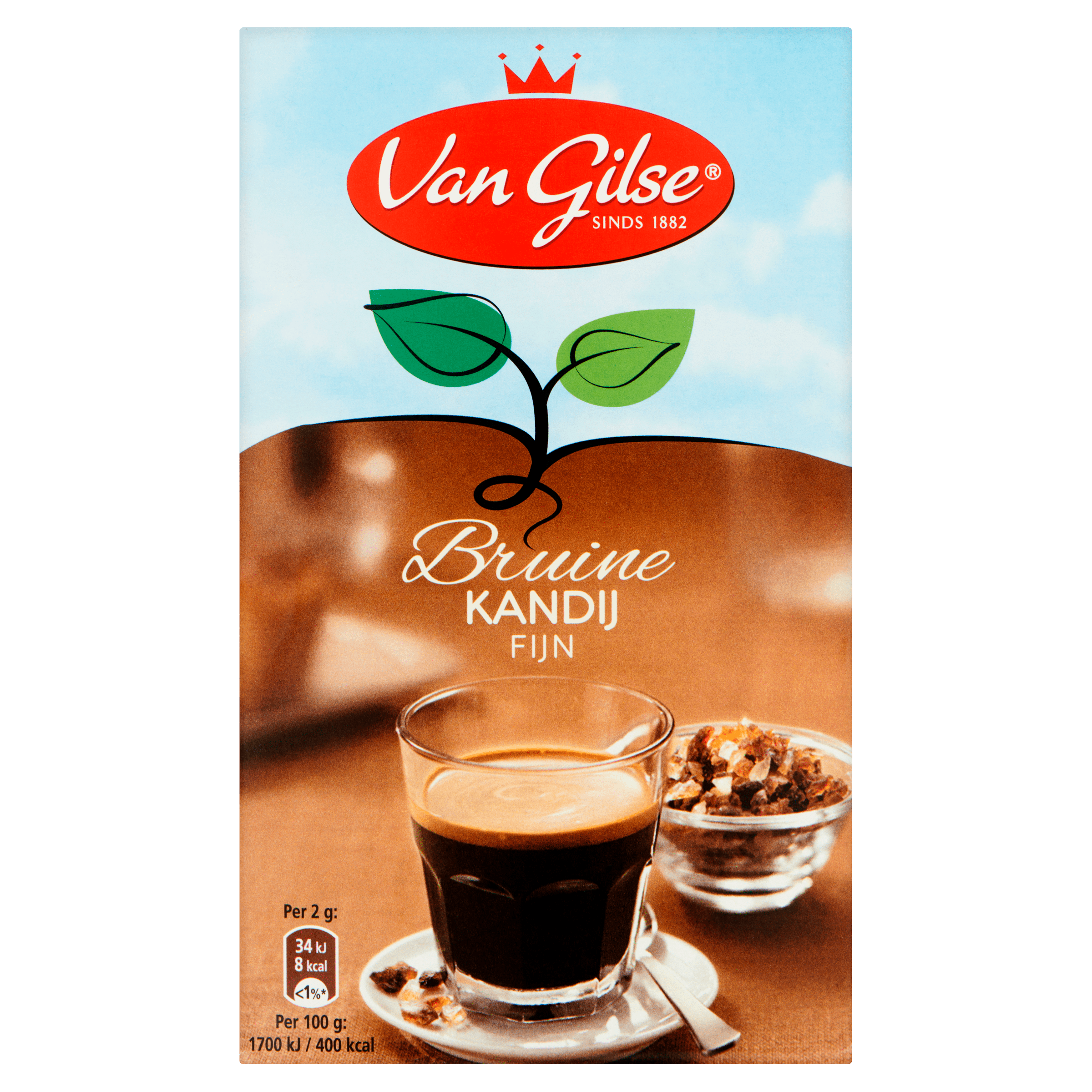 Van Gilse Kandij bruin fijn Per Doos 500 g