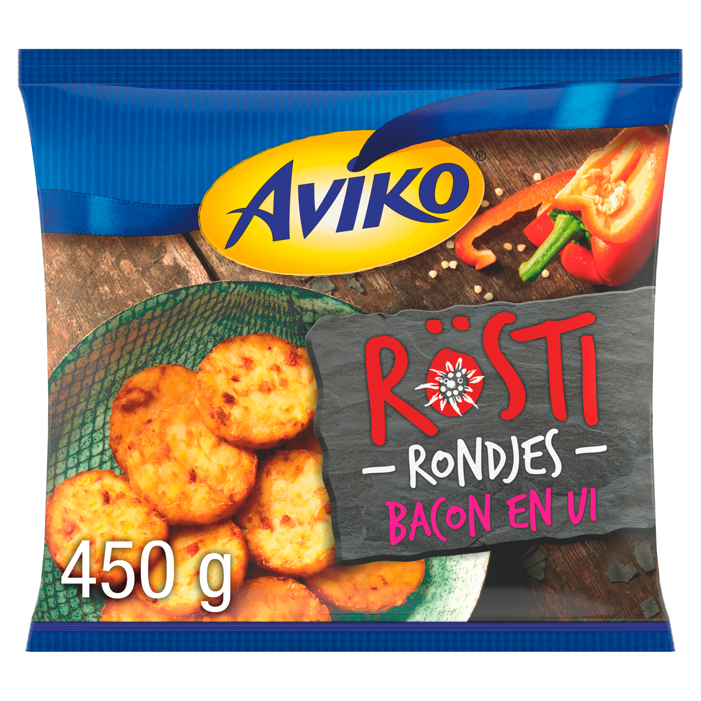 Aviko Rosti rondjes bacon & ui Per Zak 450 g