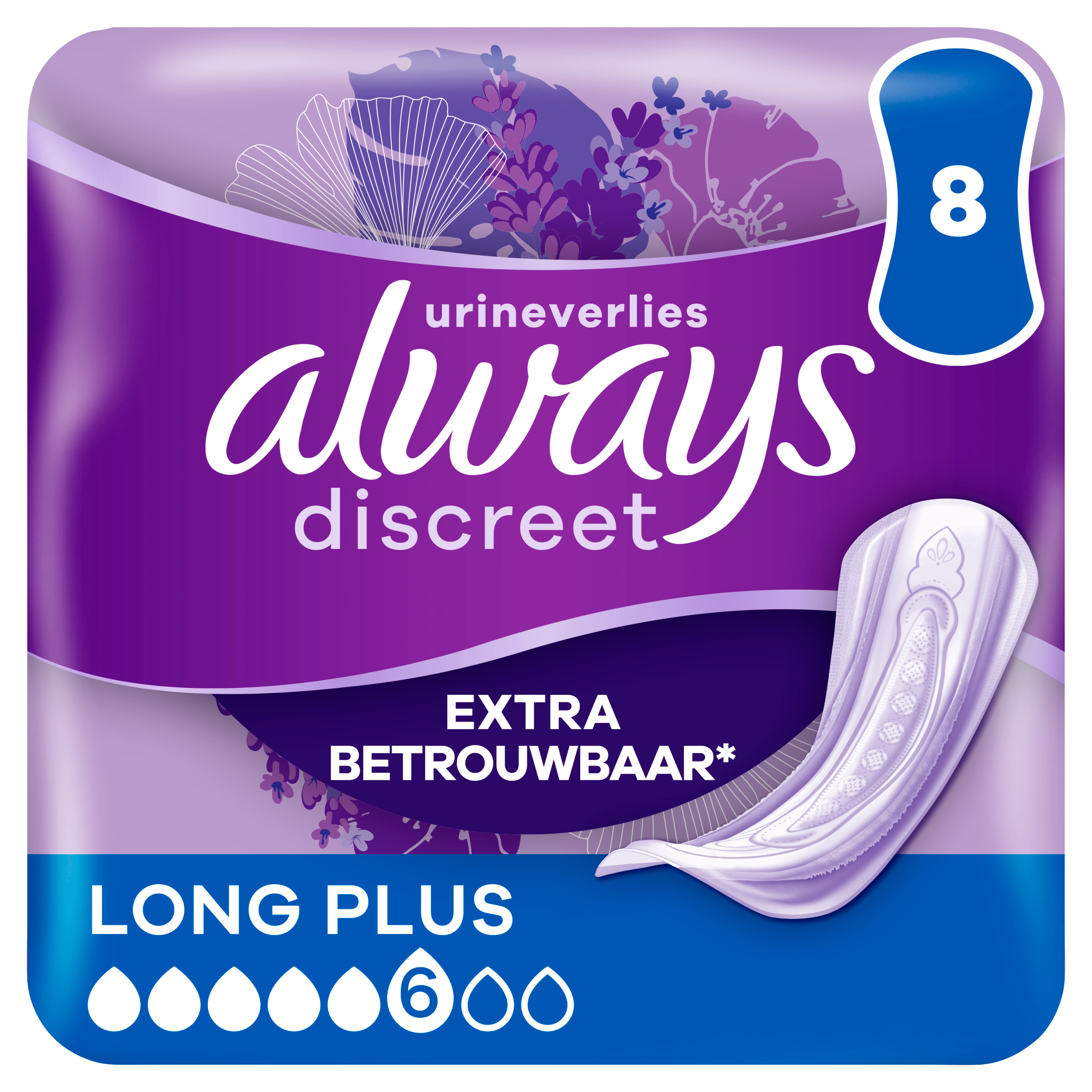 Always Discreet maandverband long plus Per Zak 8 st