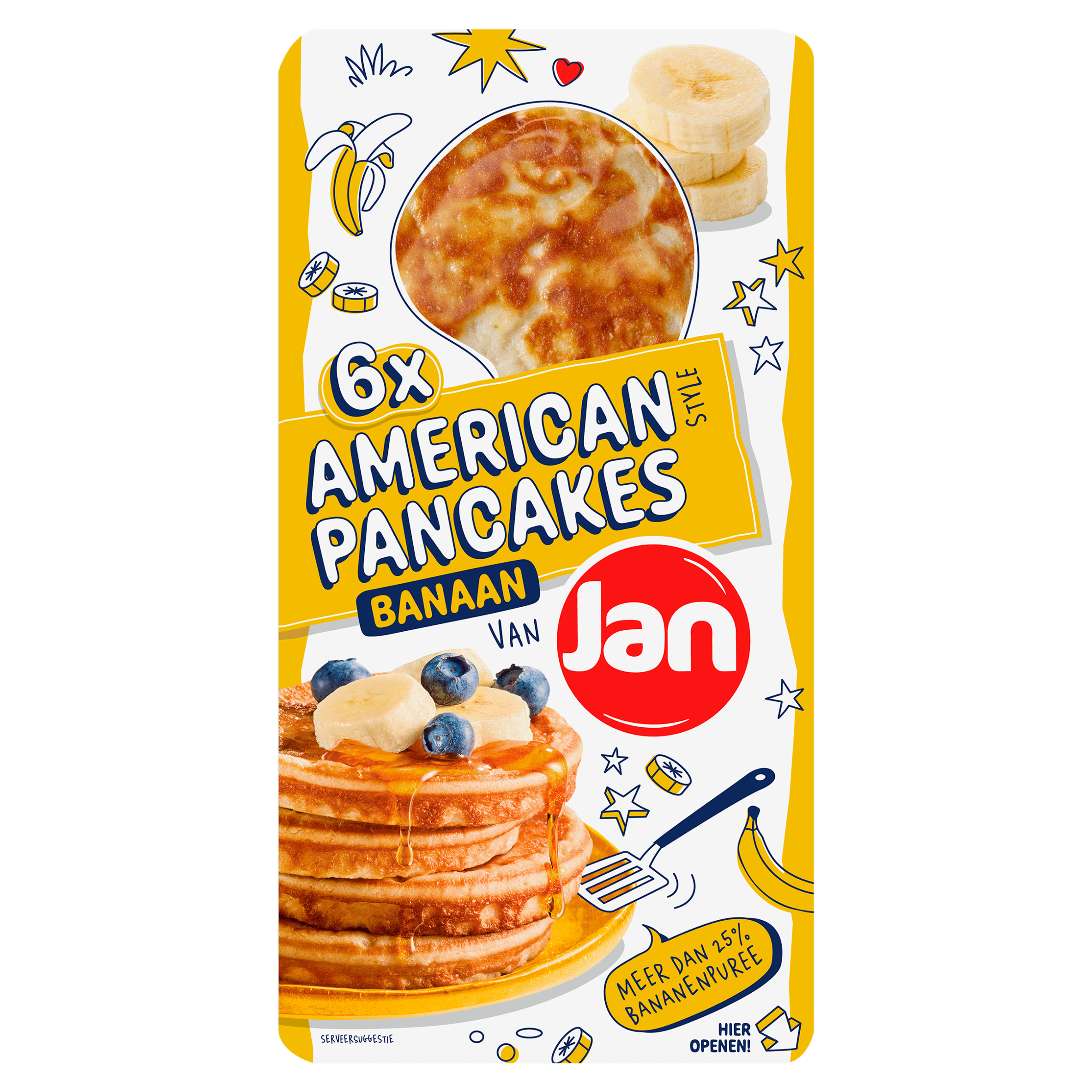 Jan American pancakes banaan Per Tray 300 g