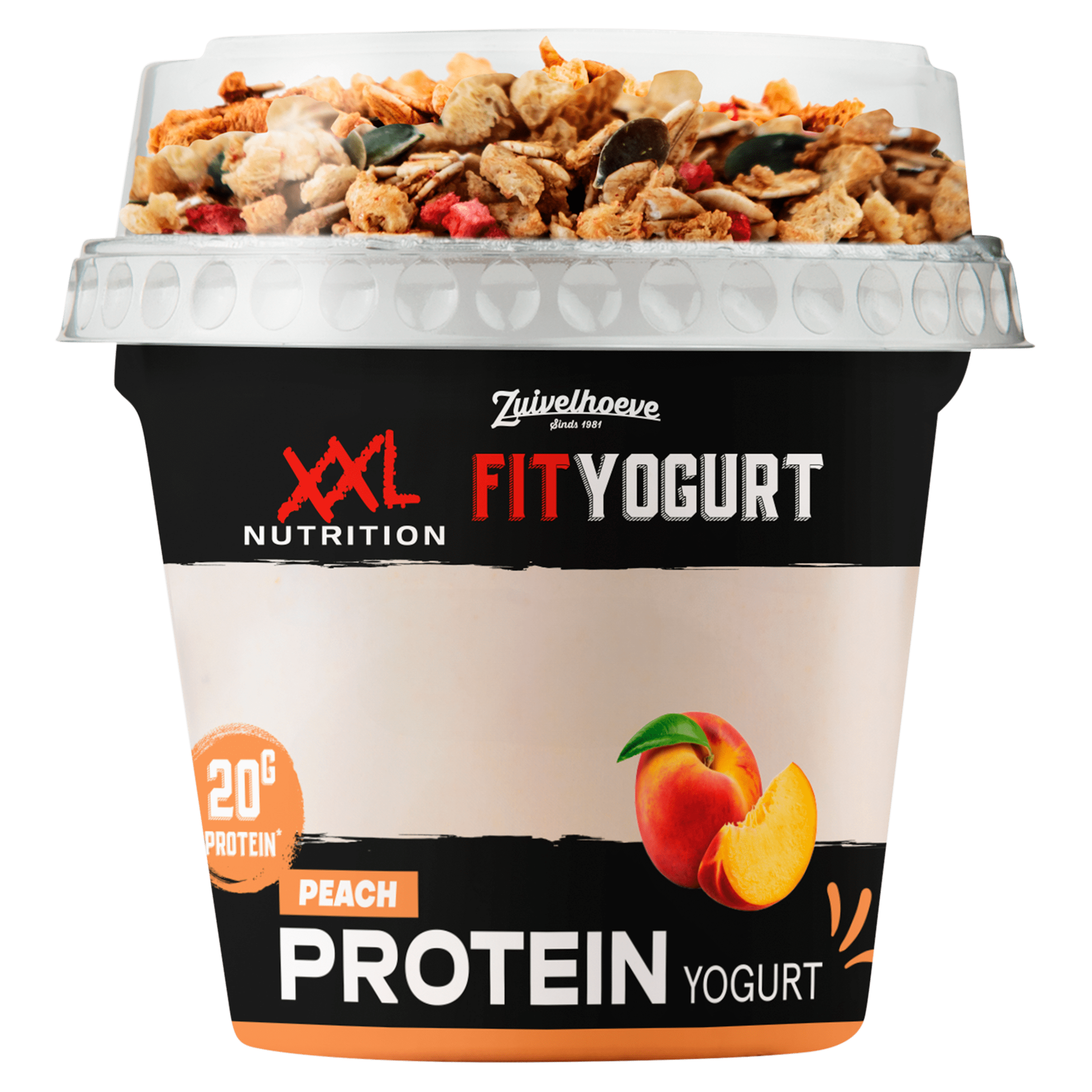 Zuivelhoeve XXLFIT Yoghurt granola perzik Per Beker 200 g