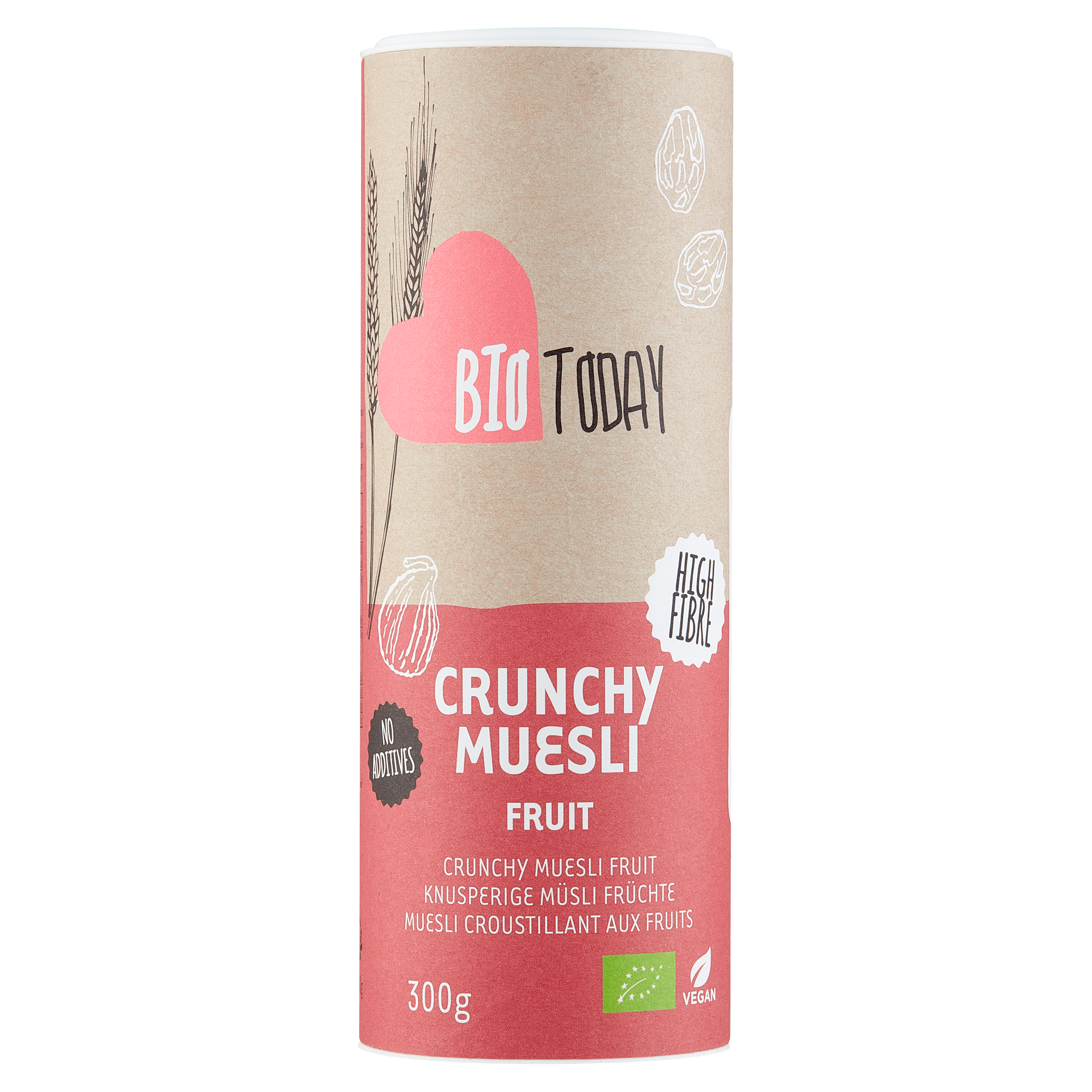 BioToday Crunchy Muesli fruit biologisch Per Koker 300 g