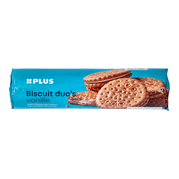 PLUS Biscuit duo's vanille Per Rol 500 g
