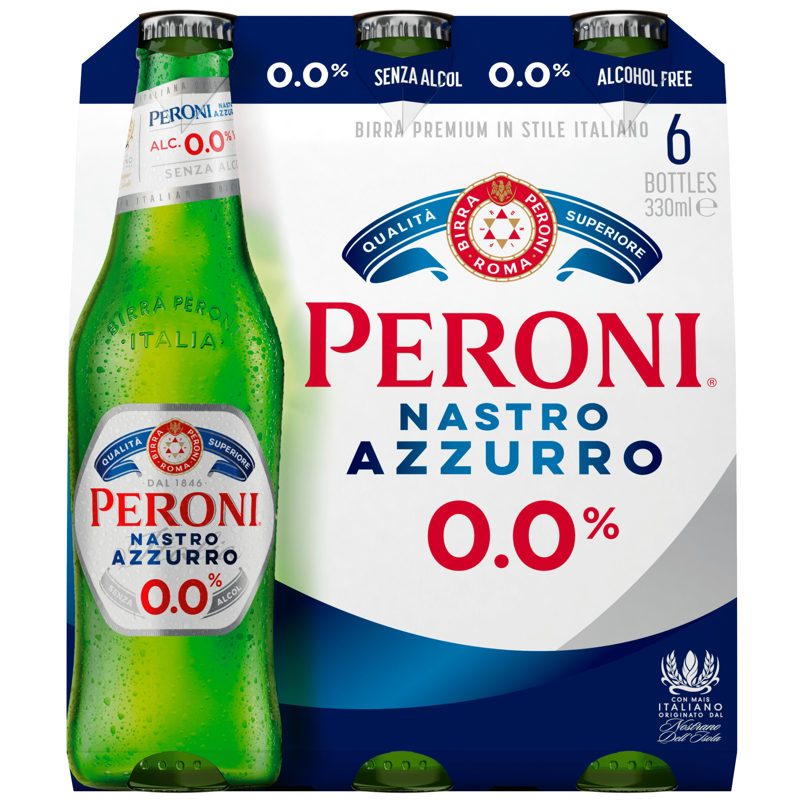 Peroni Peroni Nastro Azzuro bier fles 0.0 Per Set 1980 ml