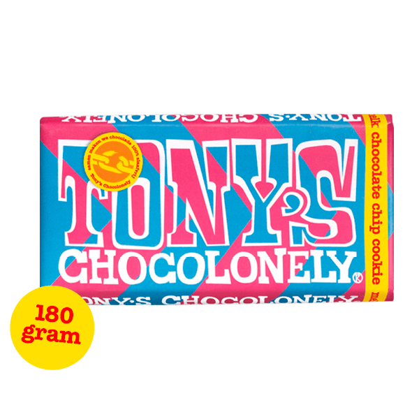 Tony's Chocolonely Melkchocolade chocolate chip cookie Per Wikkel 180 g