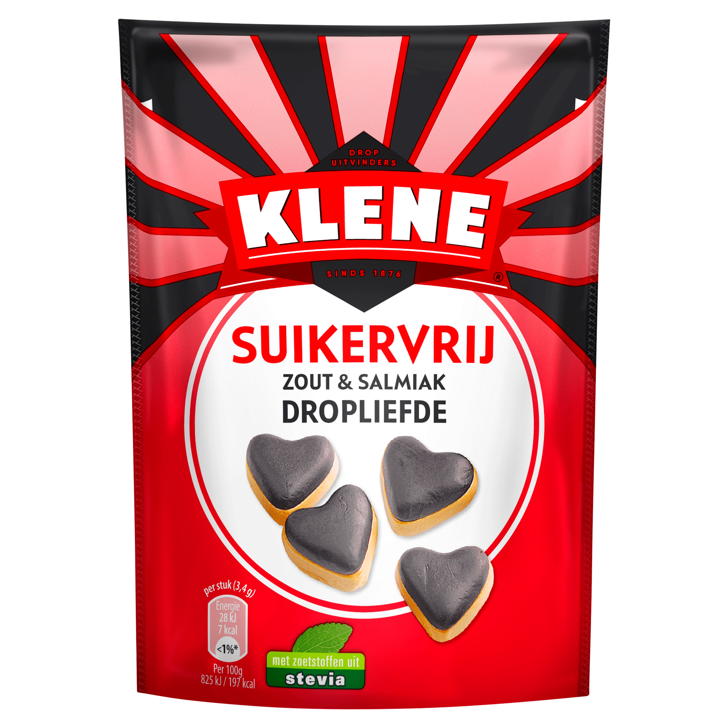 Klene Suikervrij dropliefde Per Zak 90 g
