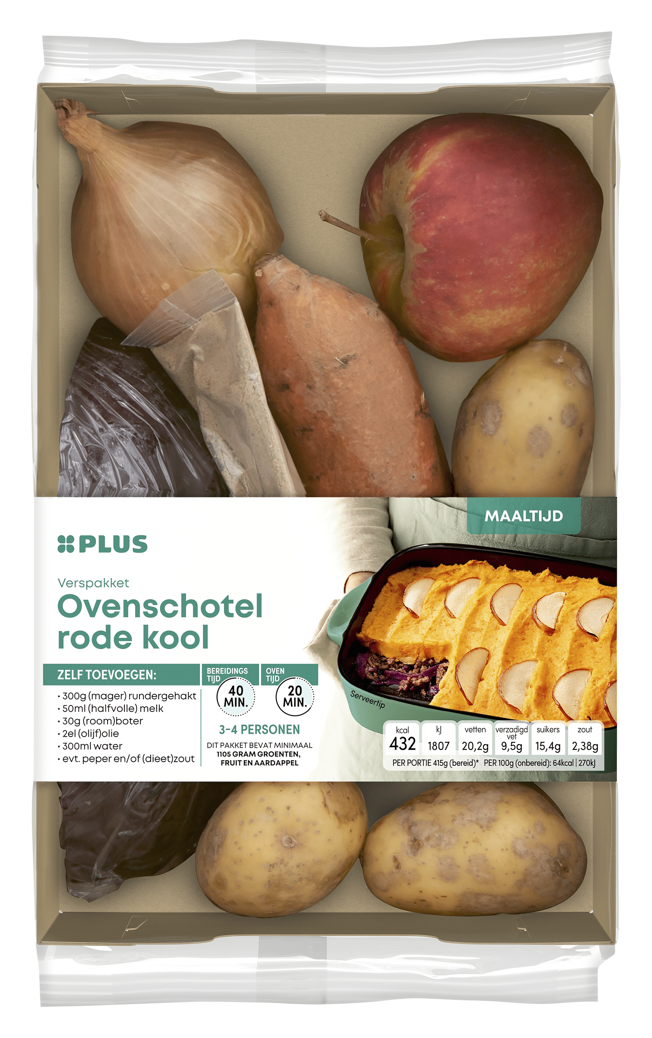 PLUS Verspakket ovenschotel Rode Kool Per Stuk 1 st