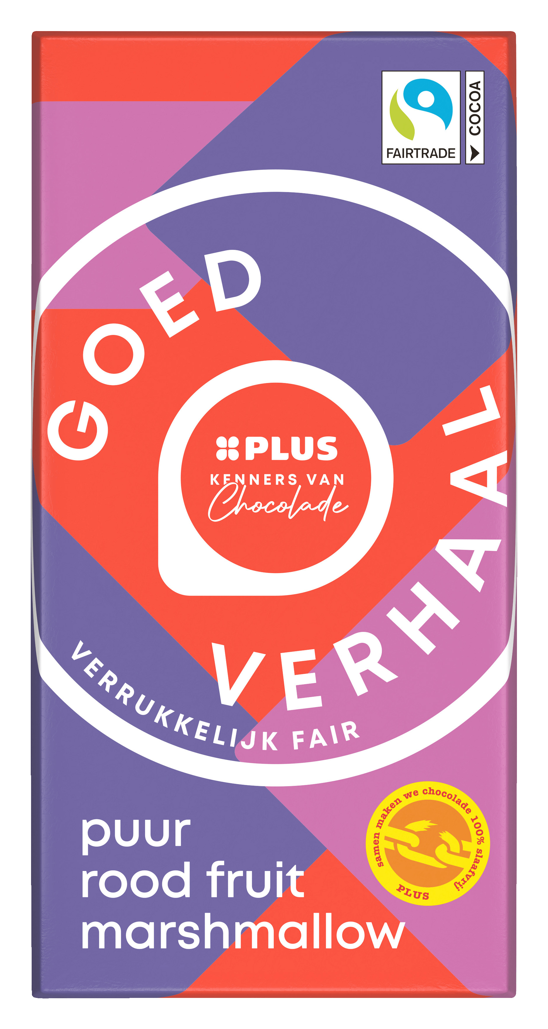 PLUS Puur rood fruit marshmallow fairtrade Per Reep 180 g