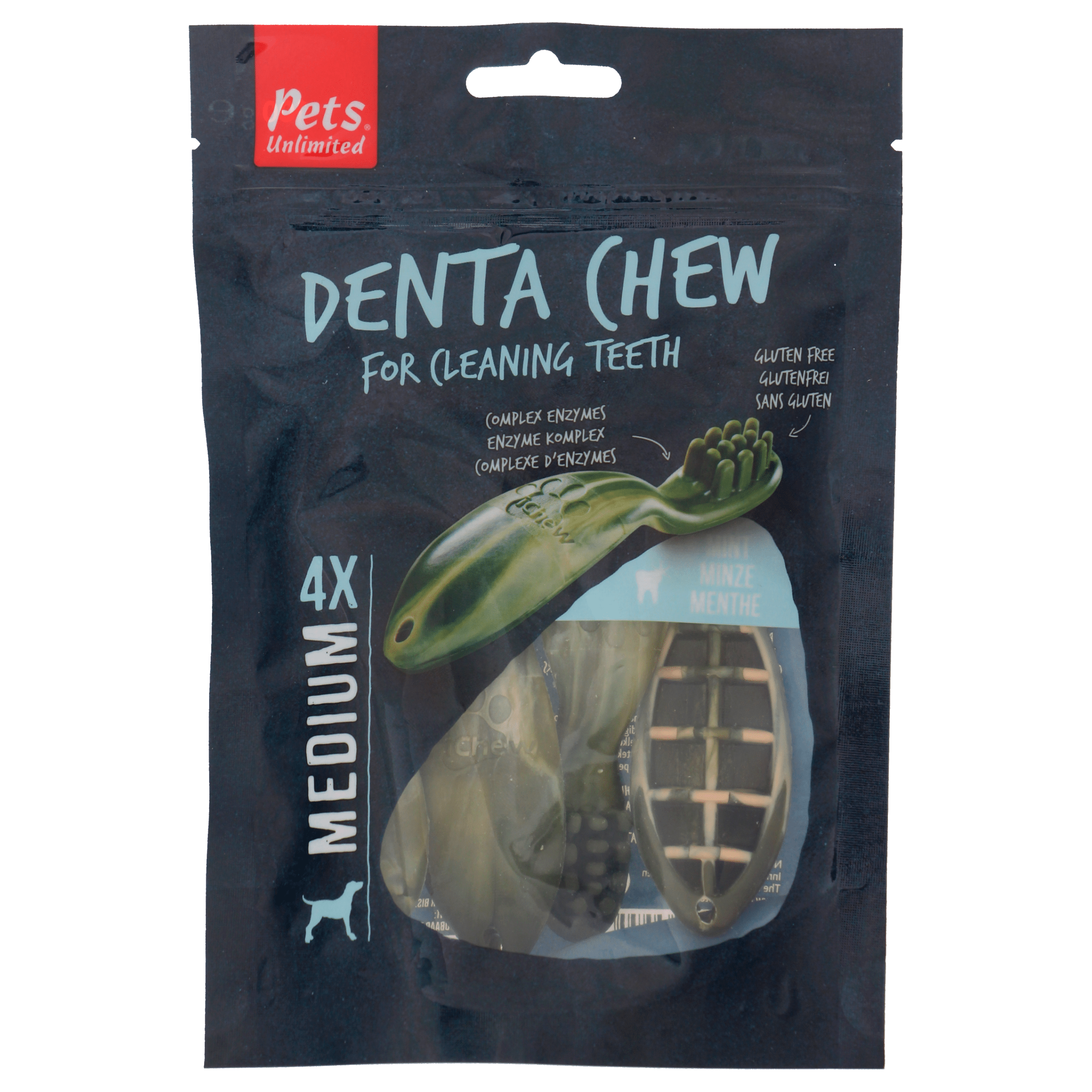 Pets Unlimited Denta Chew Medium 4st Per Zak 100 g