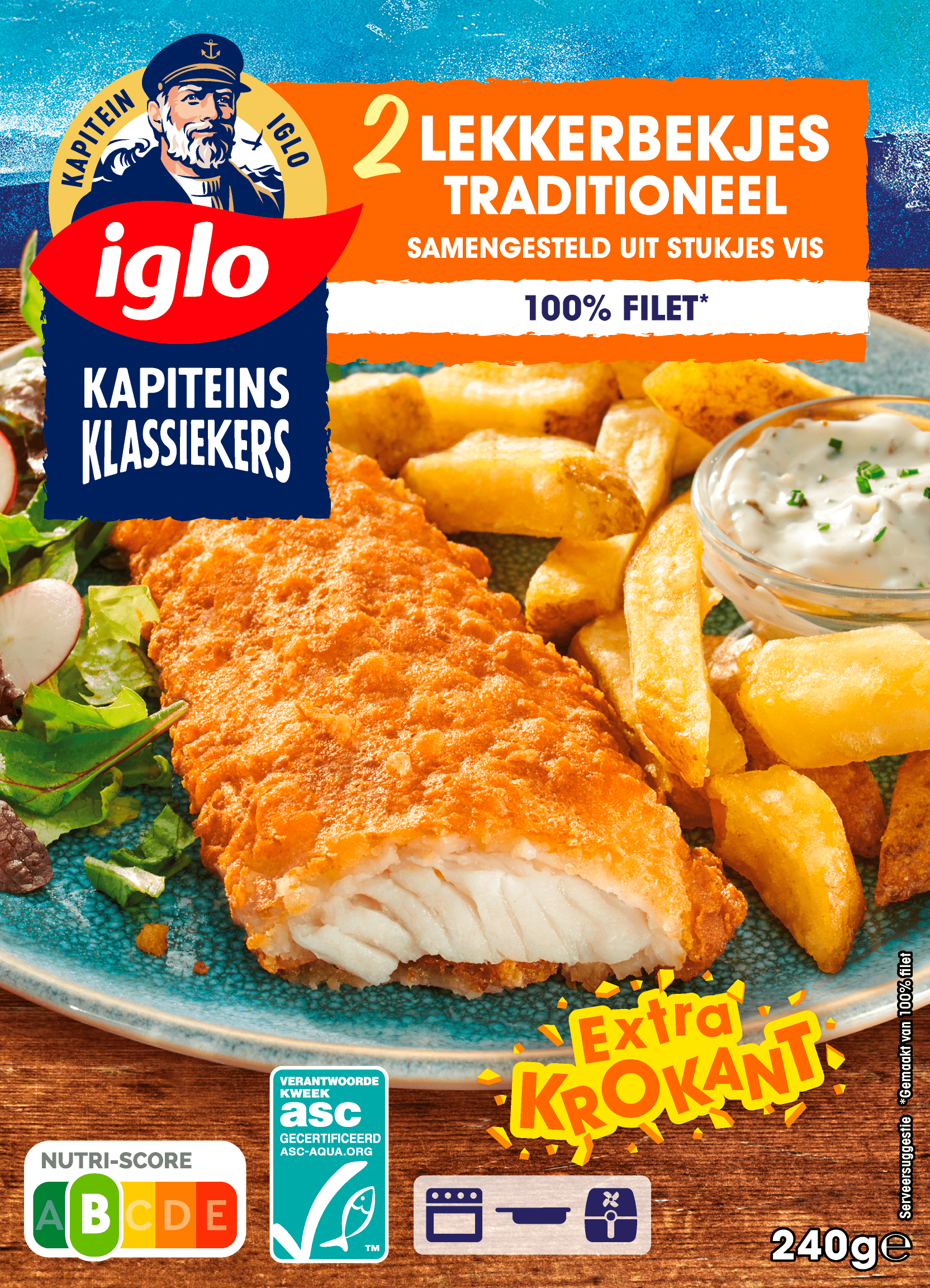 Iglo Kapitein Klassiekers Lekkerbekjes Per Doos 240 g