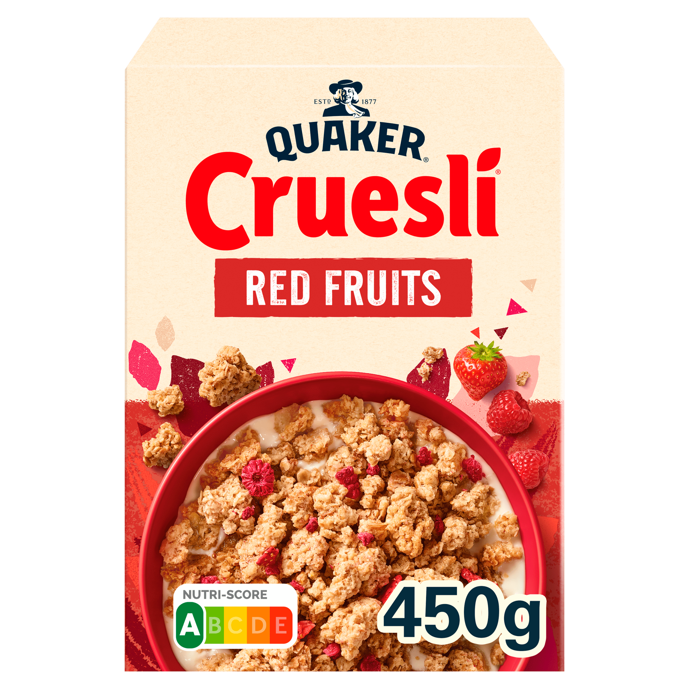Quaker Cruesli rood fruit Per Pak 450 g