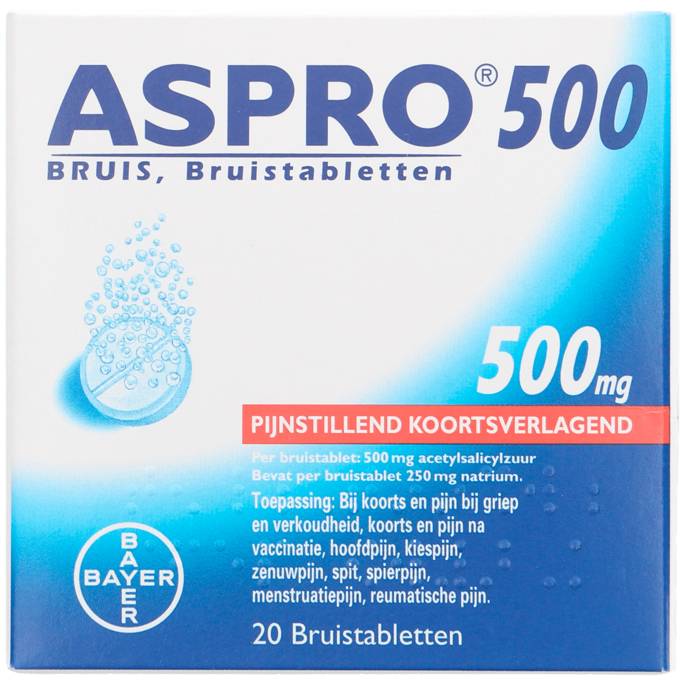 Aspro Bruistablet 500 mg Per Stuk 20 st