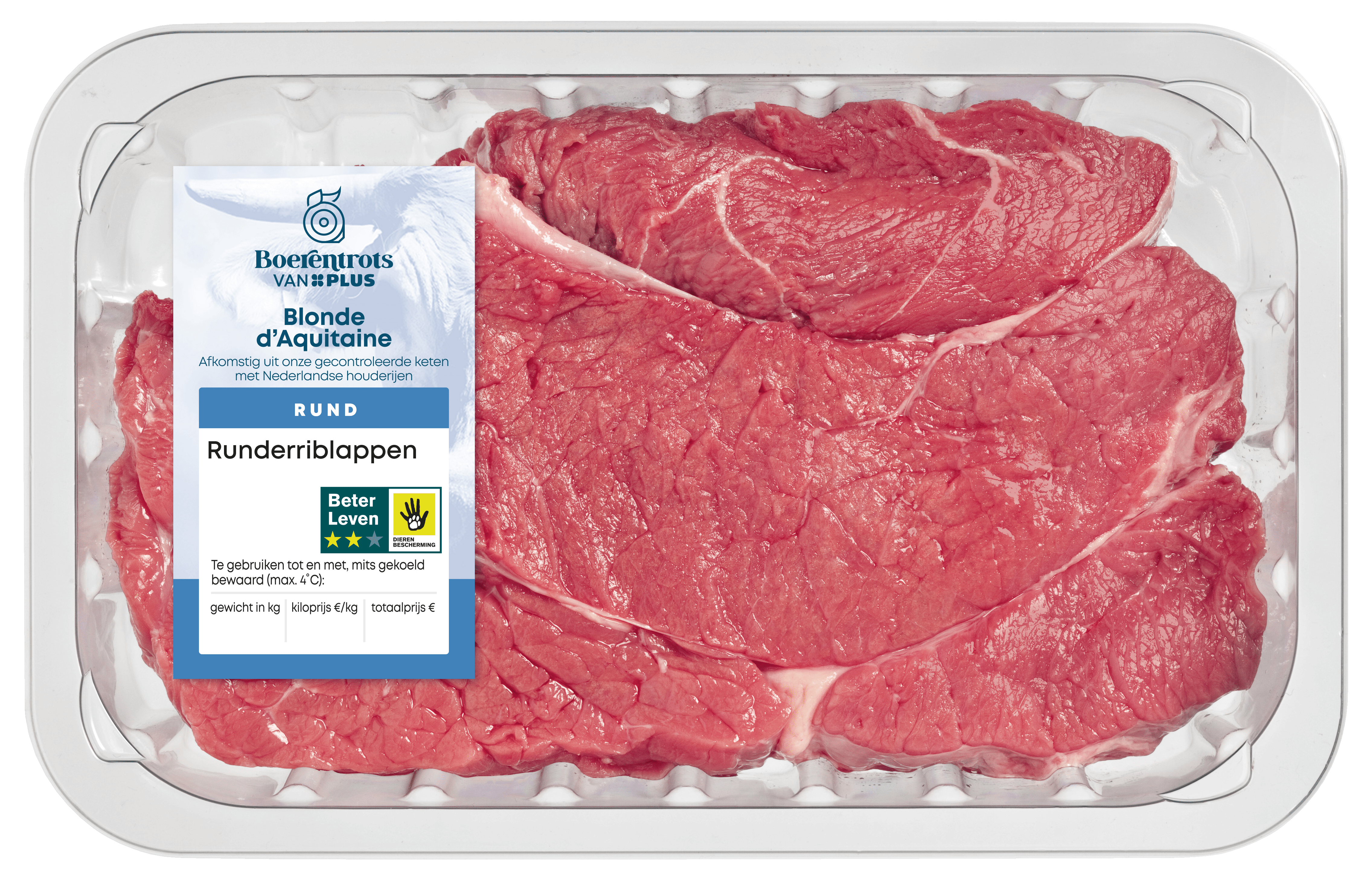 PLUS Boerentrots Runderriblappen Per 500 gram