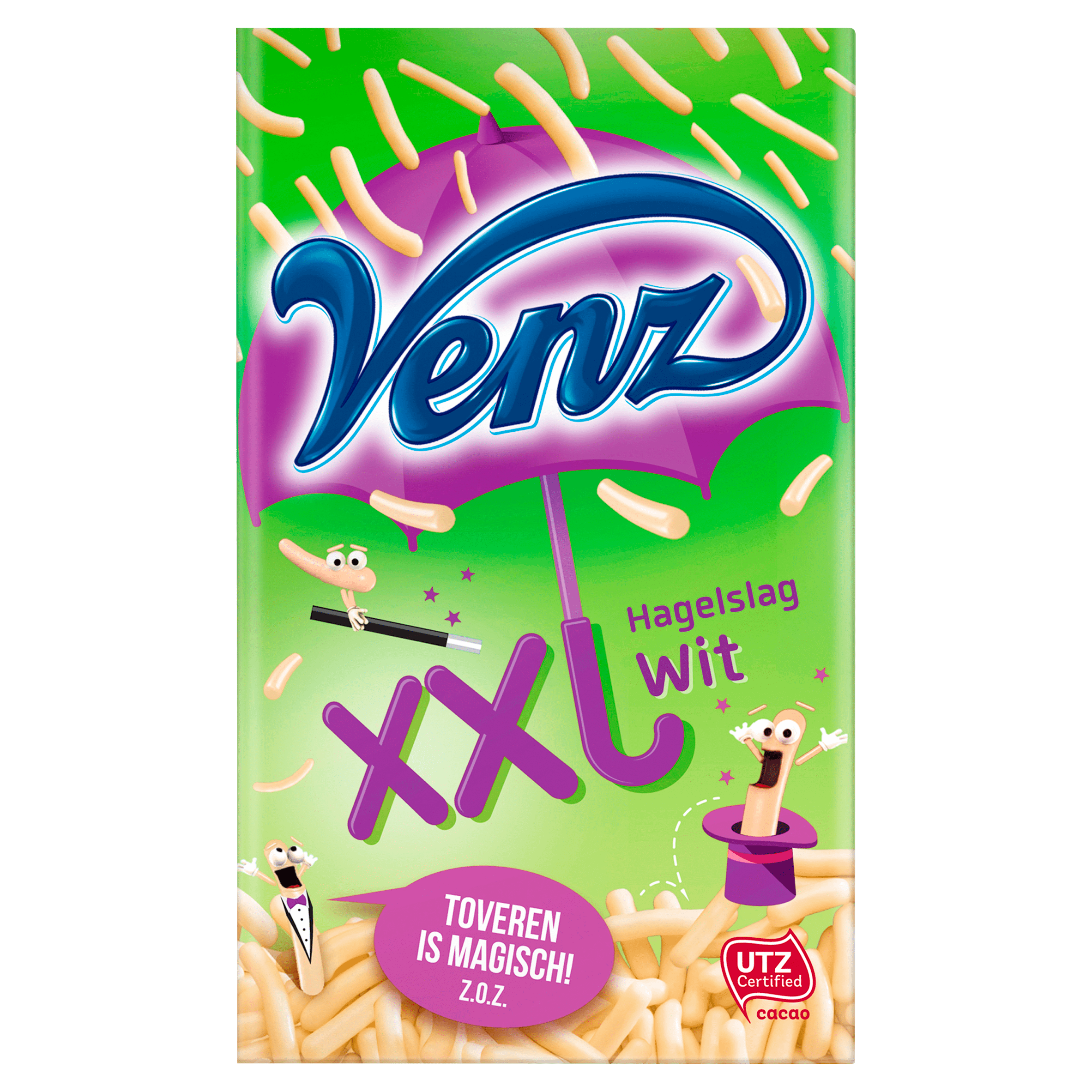 Venz Chocoladehagel XXL wit Per Doos 380 g