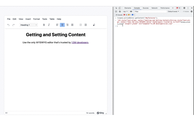 How to get content from the editor and set content | TinyMCE How to get content from the editor and set content | TinyMCE