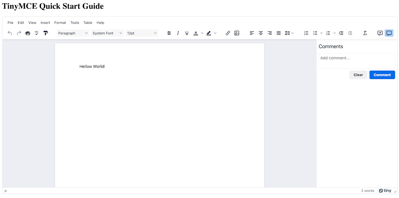 How to add comment system to your app | TinyMCE How to add comment system to your app | TinyMCE