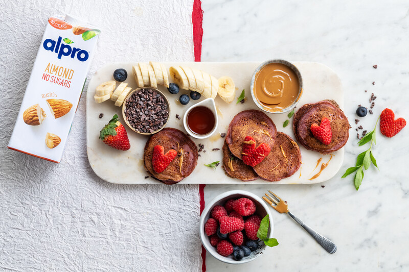 LINKTREE Recipe: Valentine`s Raspberry Pancakes | Alpro